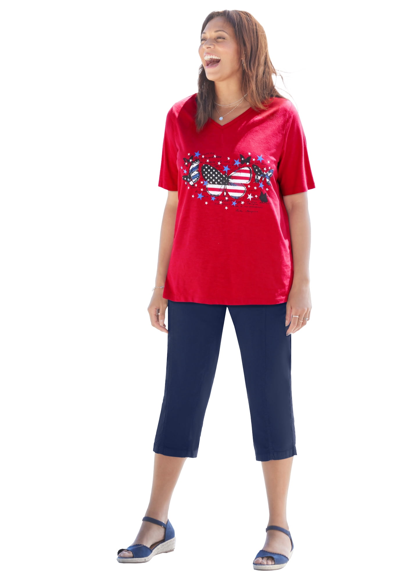Catherines Women's Plus Size Stars & Shine Tee - Walmart.com