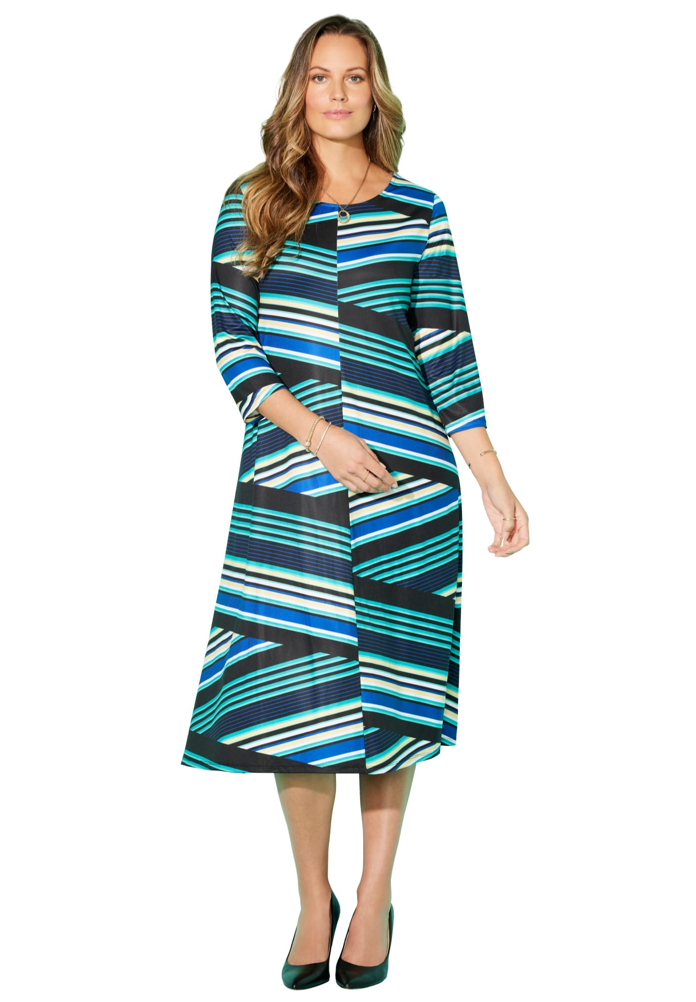 Catherines Women's Plus Size Strawbridge Fit & Flare Dress - Walmart.com