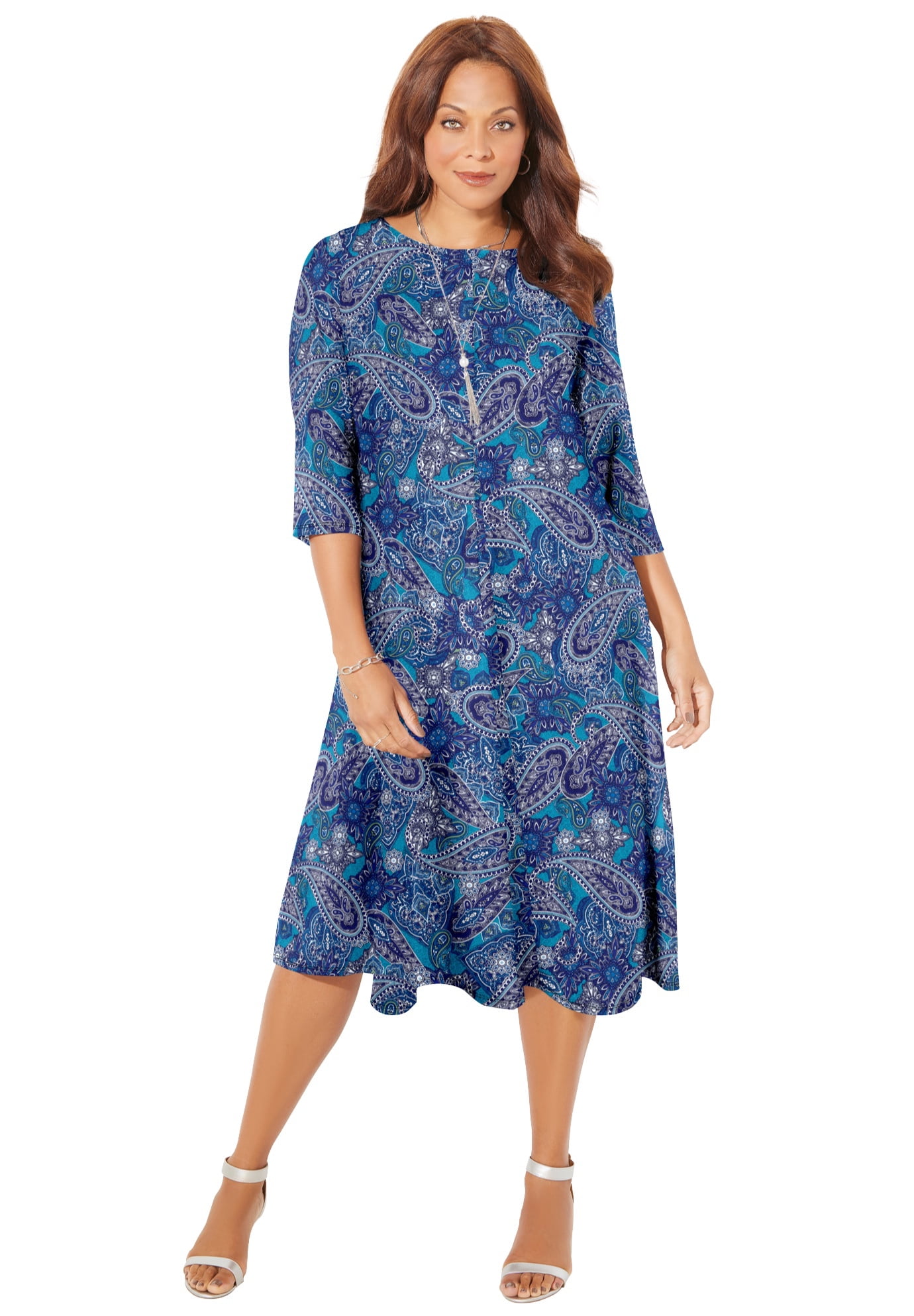 Catherines Women's Plus Size Strawbridge Fit & Flare Dress - Walmart.com