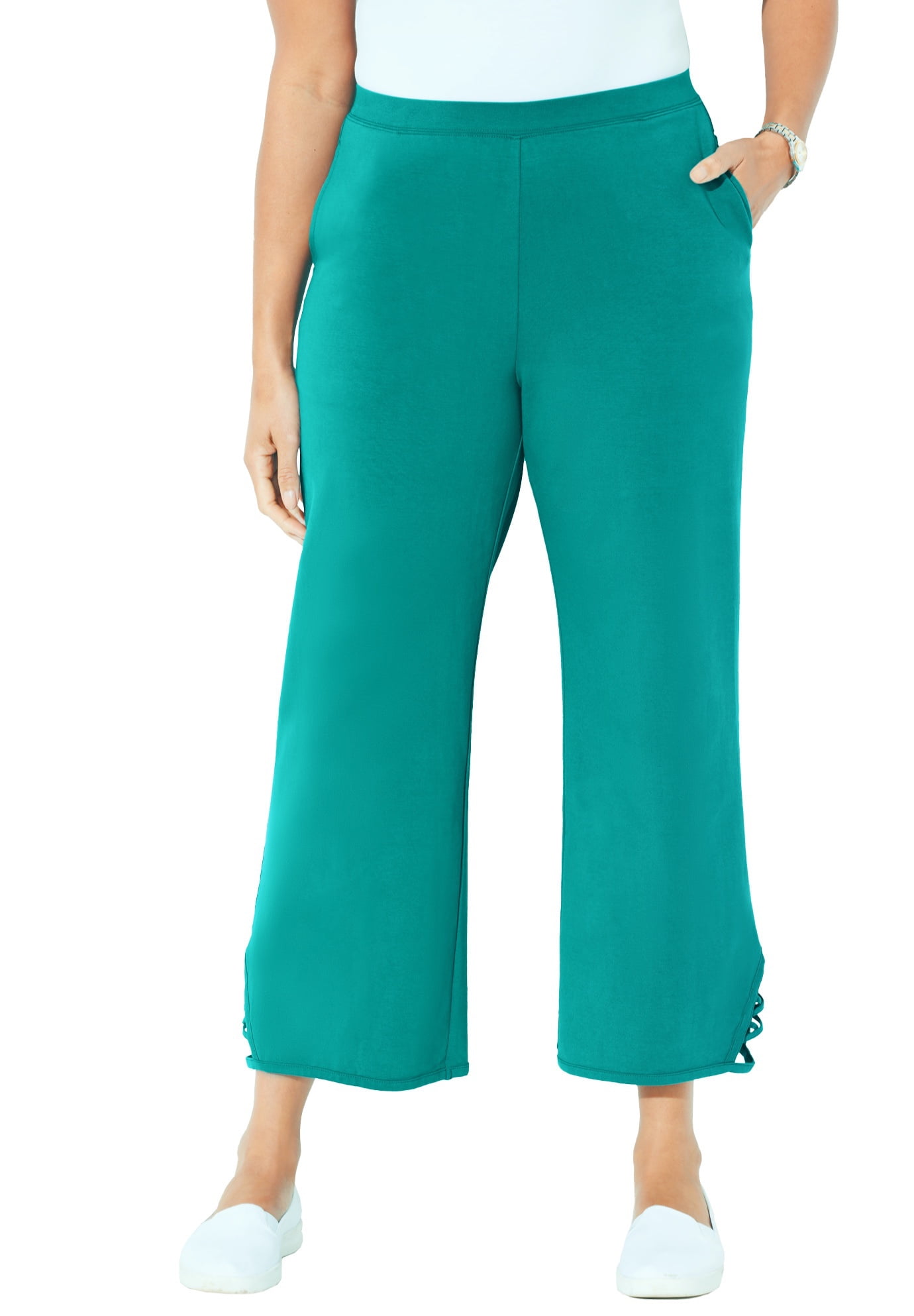 Catherines Women's Plus Size Suprema Wide Leg Ankle Pant - Walmart.com