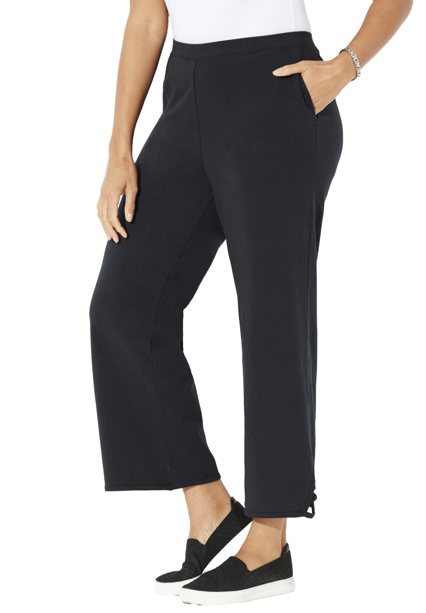 Catherines Women's Plus Size Suprema Wide Leg Ankle Pant - Walmart.com