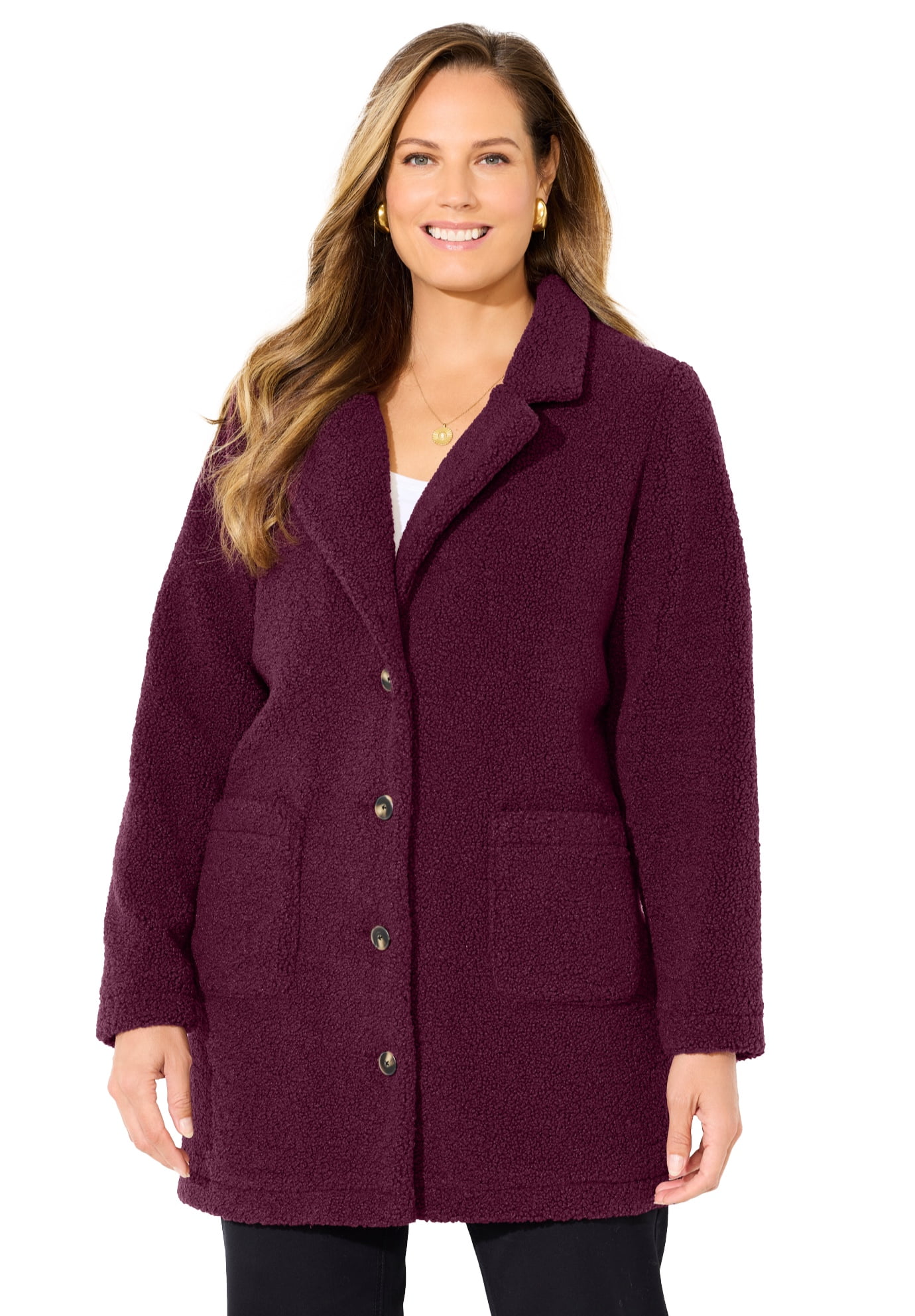 Plus Size Sherpa Coat