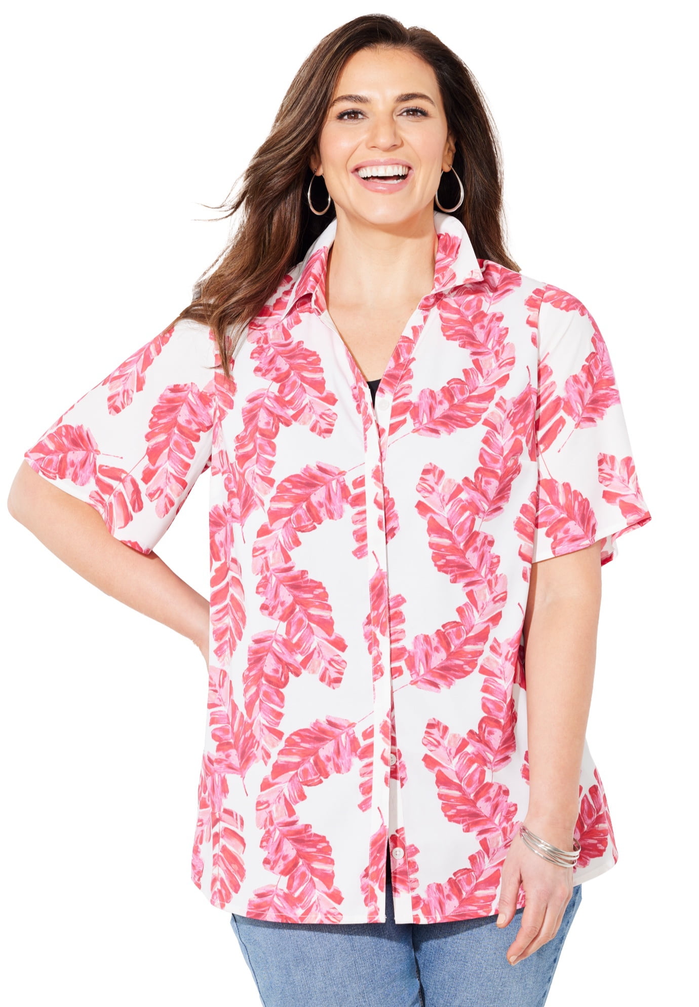 Catherines Women's Plus Size Timeless Short Sleeve Blouse - Walmart.com