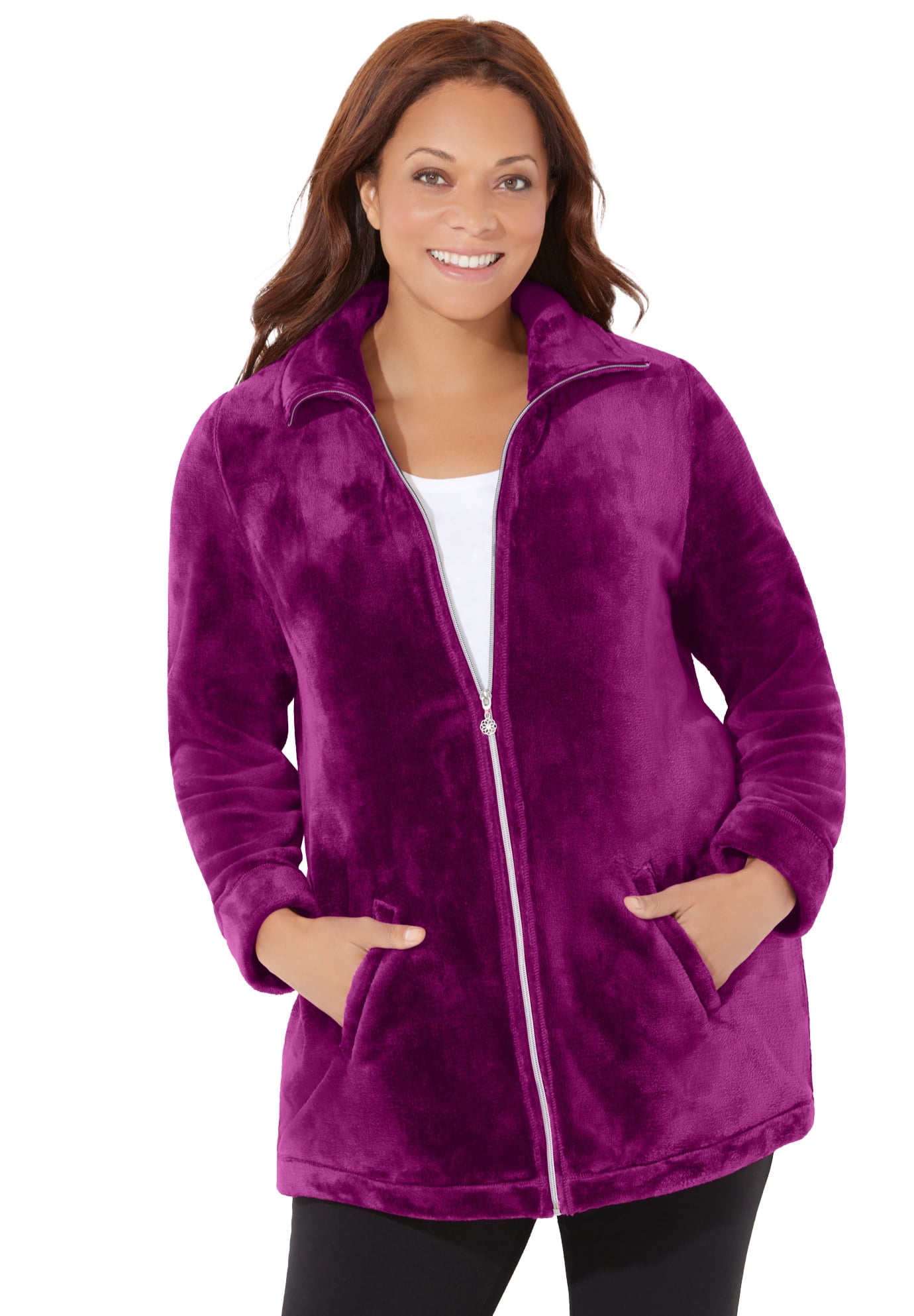 Catherines Women's Plus Size Ultimate Plush Jacket - Walmart.com