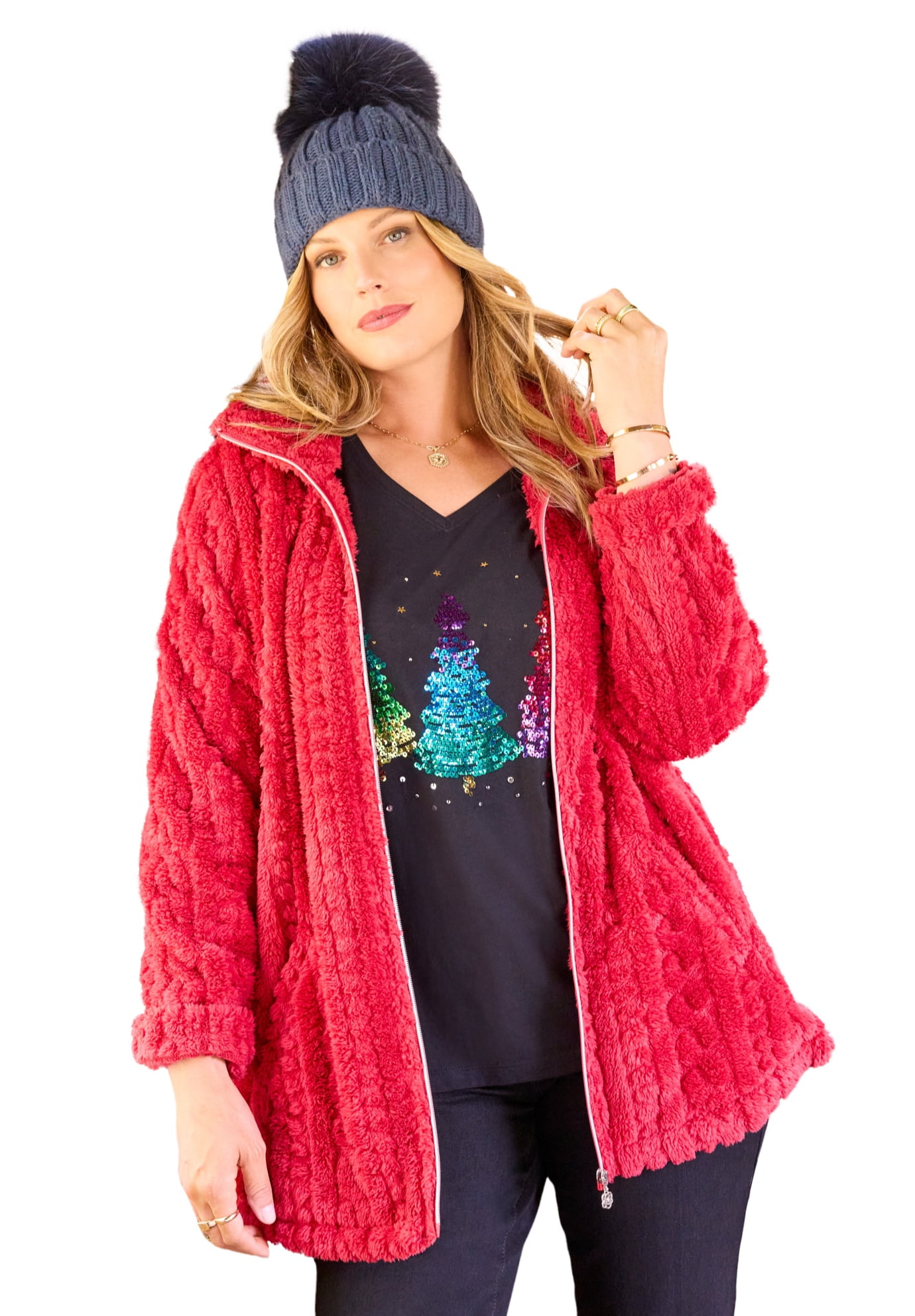 Catherines Women's Plus Size Ultimate Plush Jacket - Walmart.com