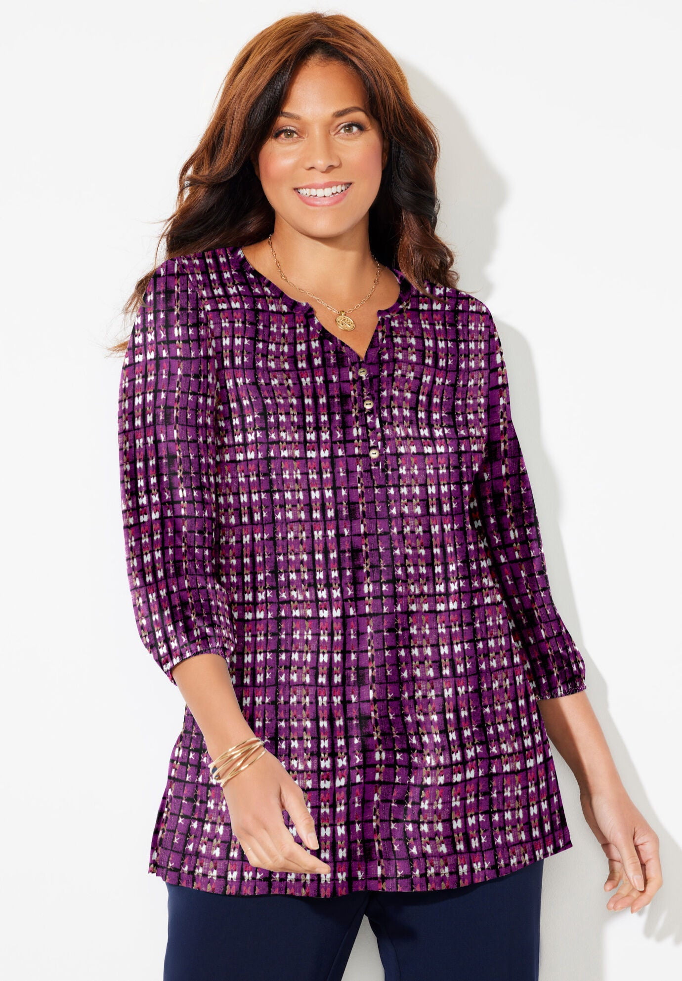 Catherines Women's Plus Size Windswept Knit Tunic - Walmart.com