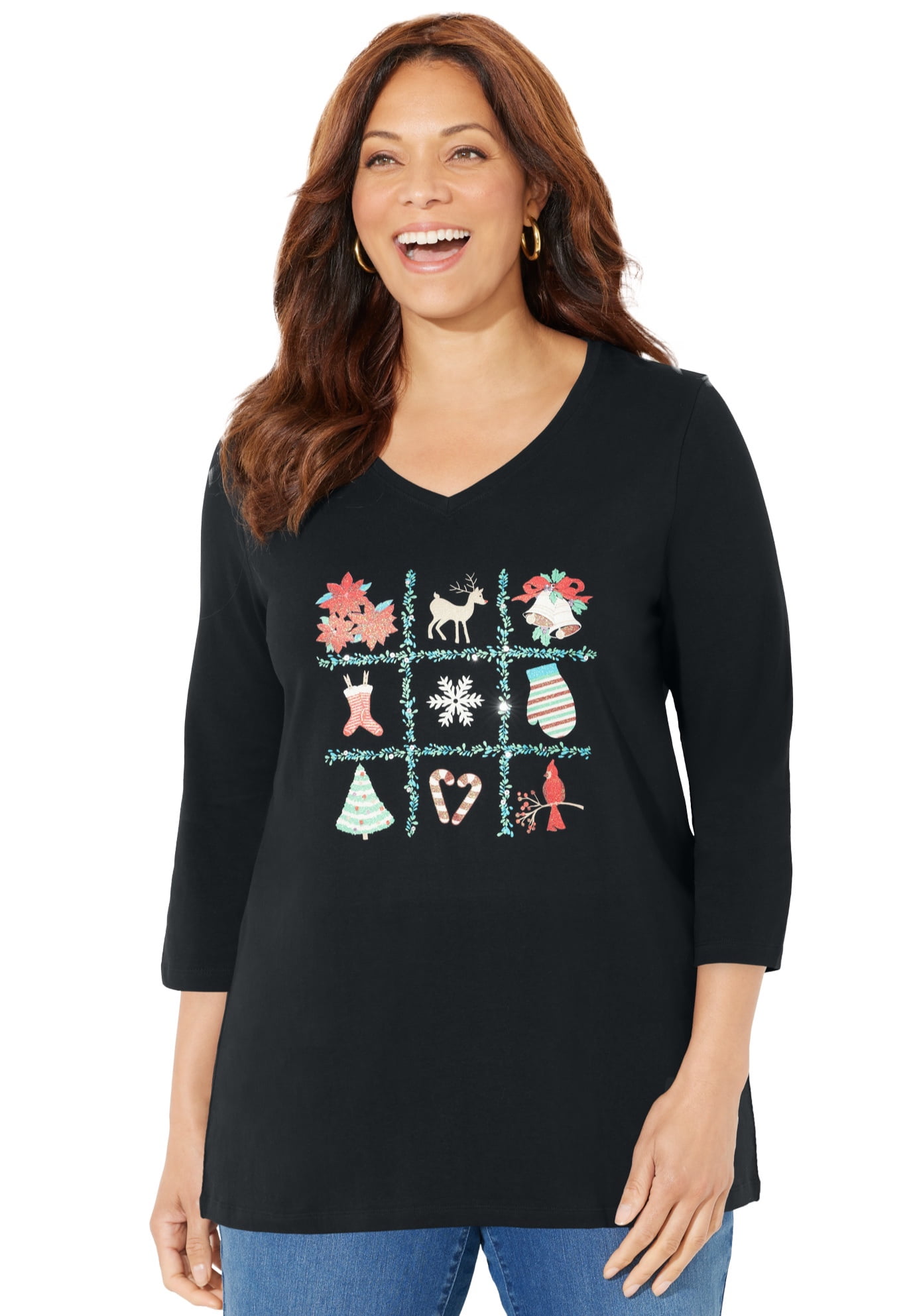 Catherines Women's Plus Size Wit & Whimsy Holiday & Christmas Tees ...