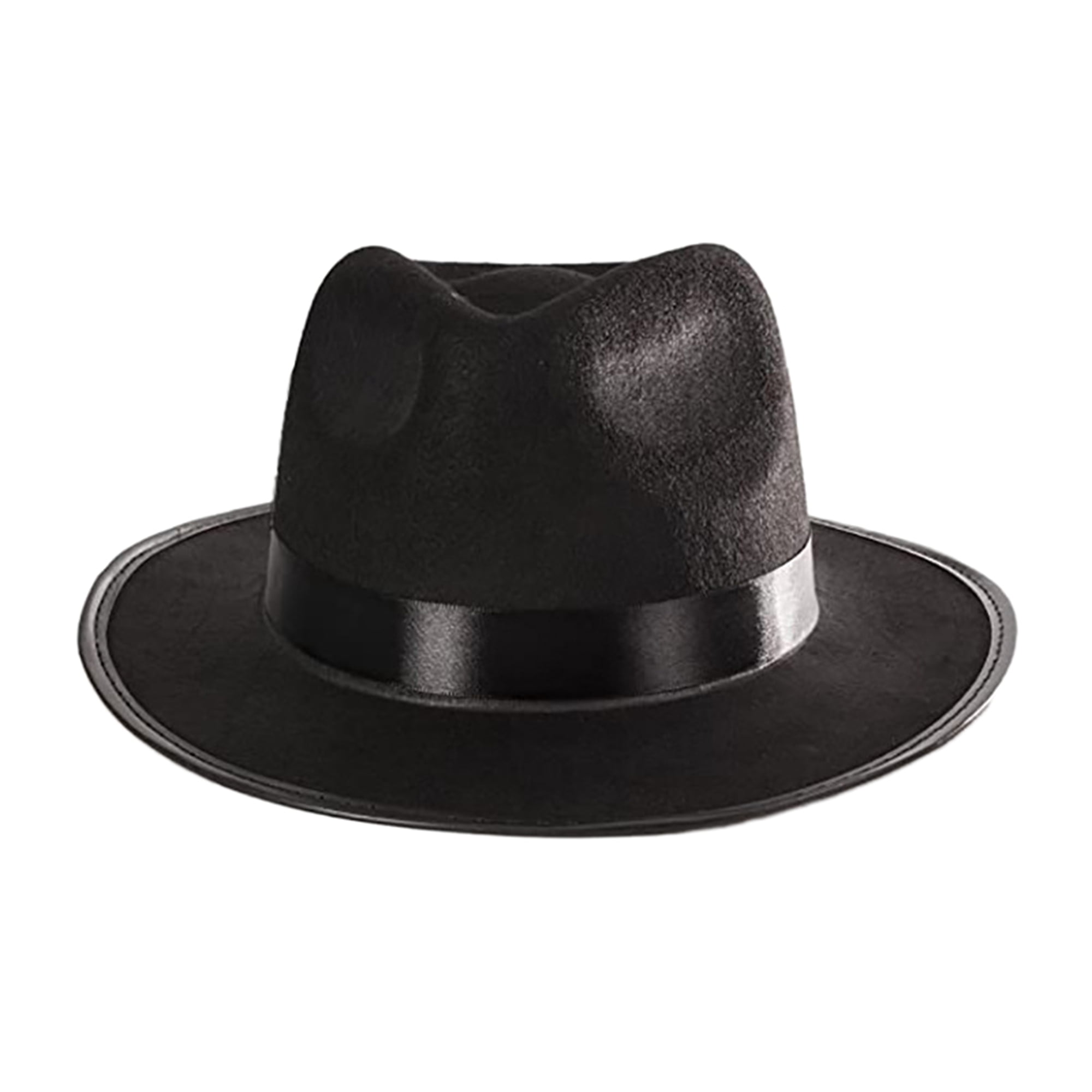Cathery Men Fedora Hats Black and White Fedora Hat Classic Felt ...