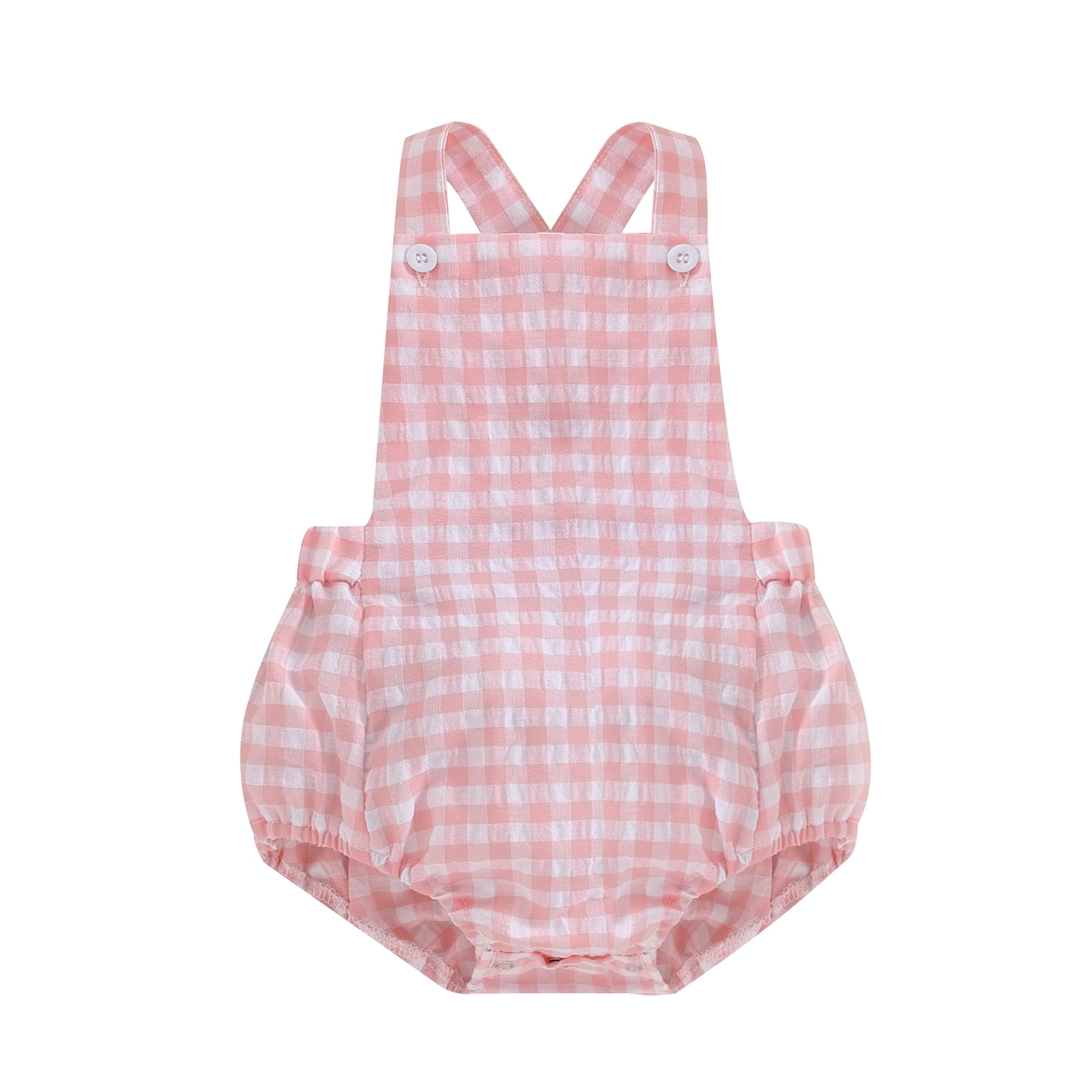 Cathery Newborn Baby Boy Girl Summer Romper Infant Sleeveless Plaid ...