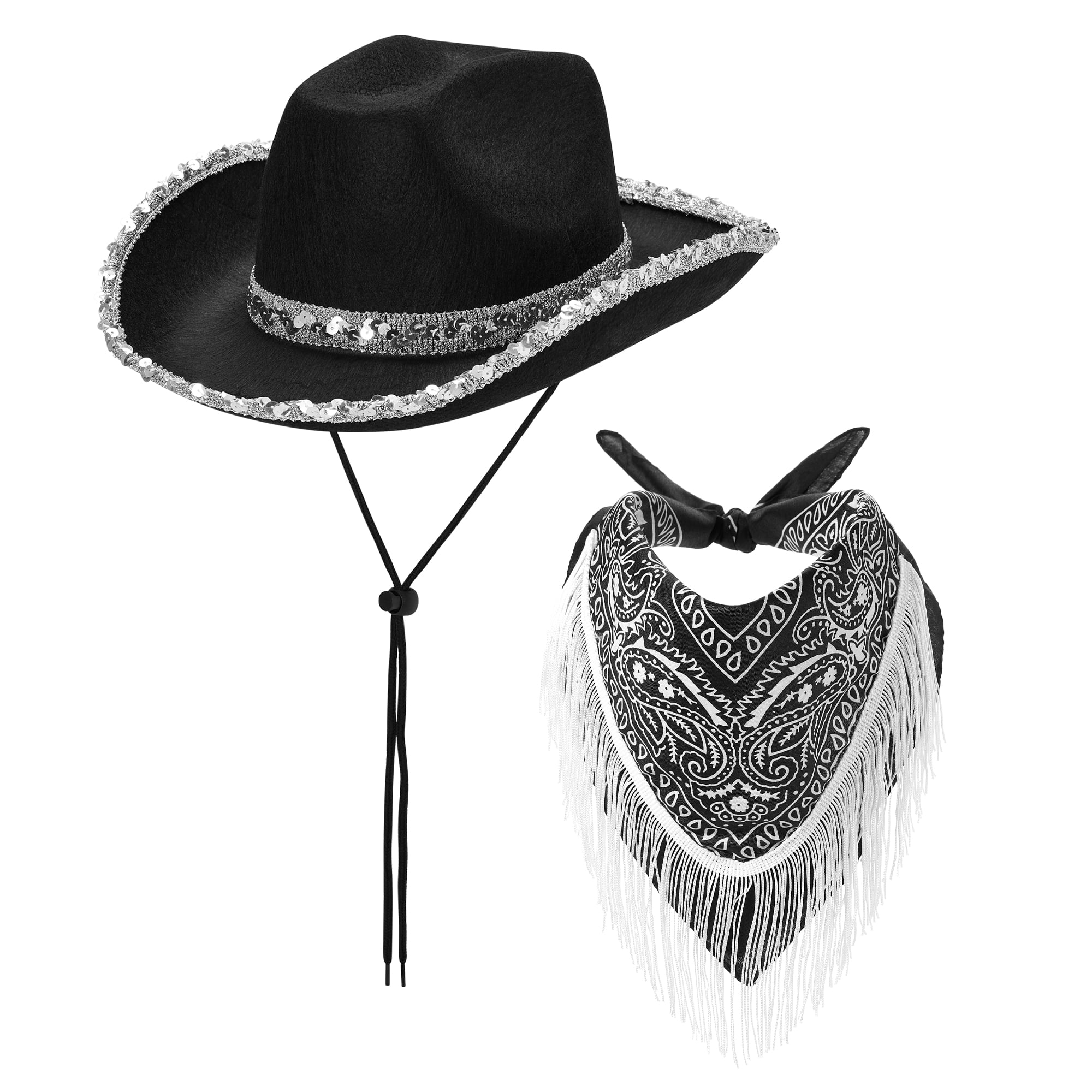 Cathery Women Rhinestone Cowboy Hats Glitter Western Furry Cowgirl Hats ...