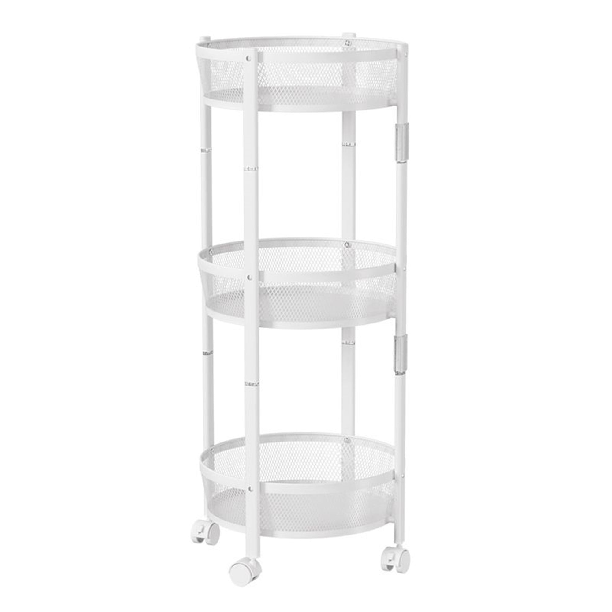Cathoe 3-Tier Rolling Clutter Cart Metal Storage and Organization Cart ...