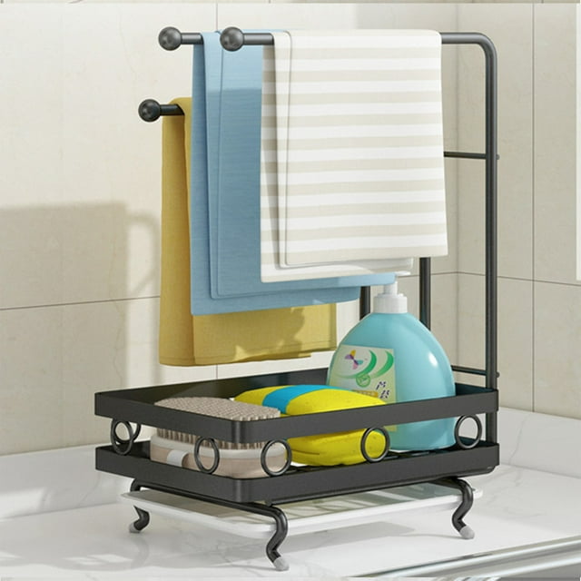 Cathoe Kitchen Wall-Mounted Rag Holder No Punching Countertop Rack ...