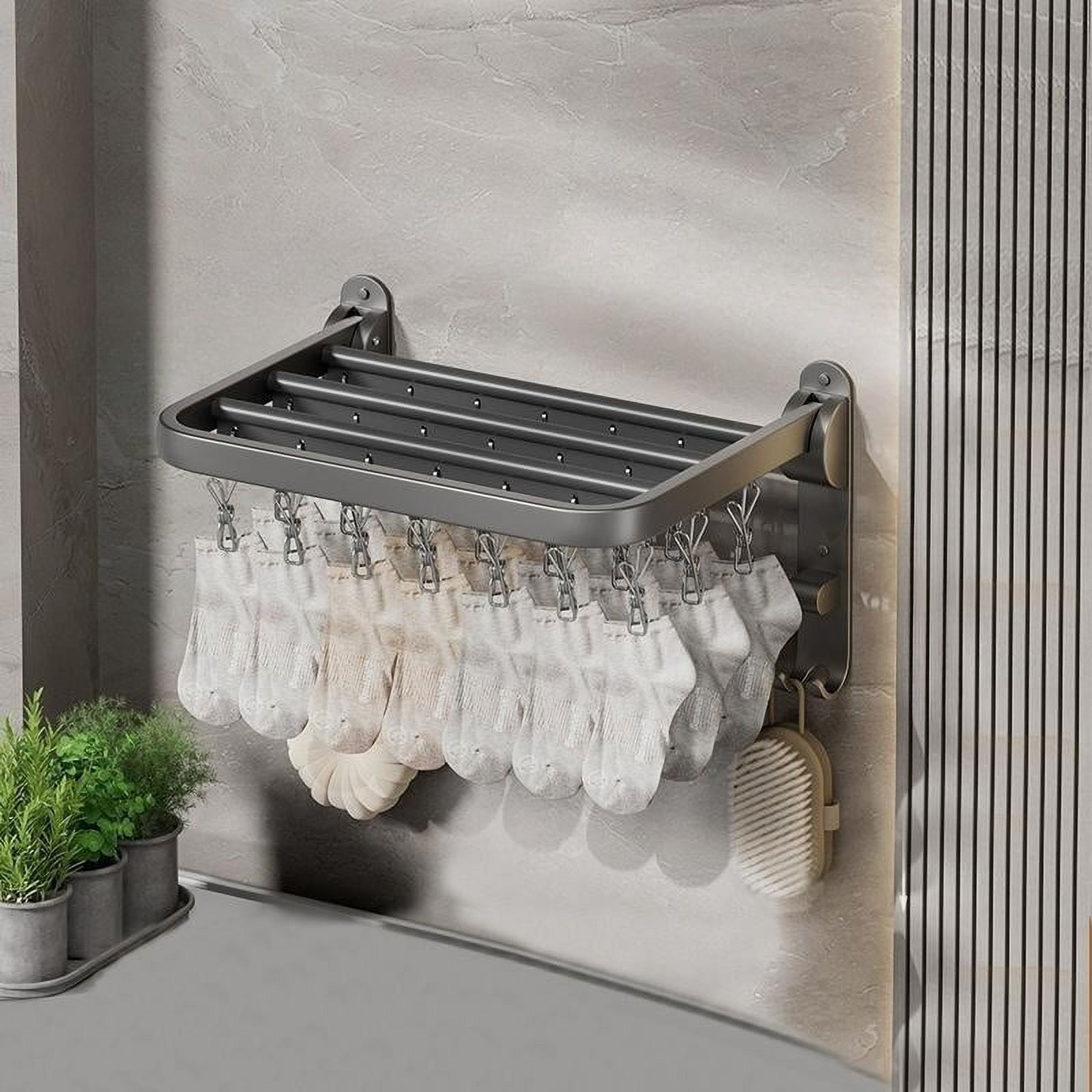 Cathoe Laundry Drying Rack Clothes Hangers with Clips for Drying Socks ...