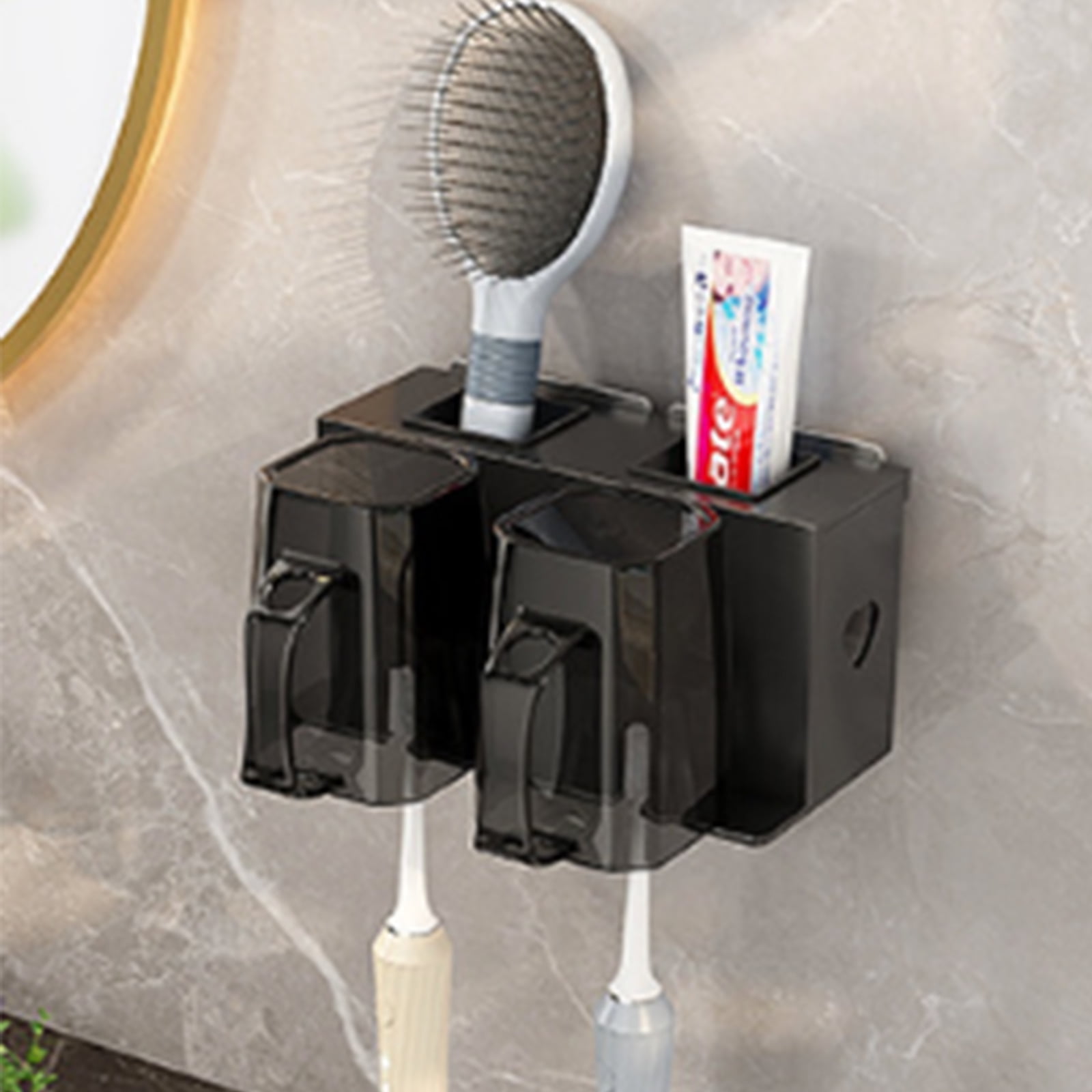 Cathoe Multi-functional Bathroom Wall-mounted Toothbrush Cup Holder ...