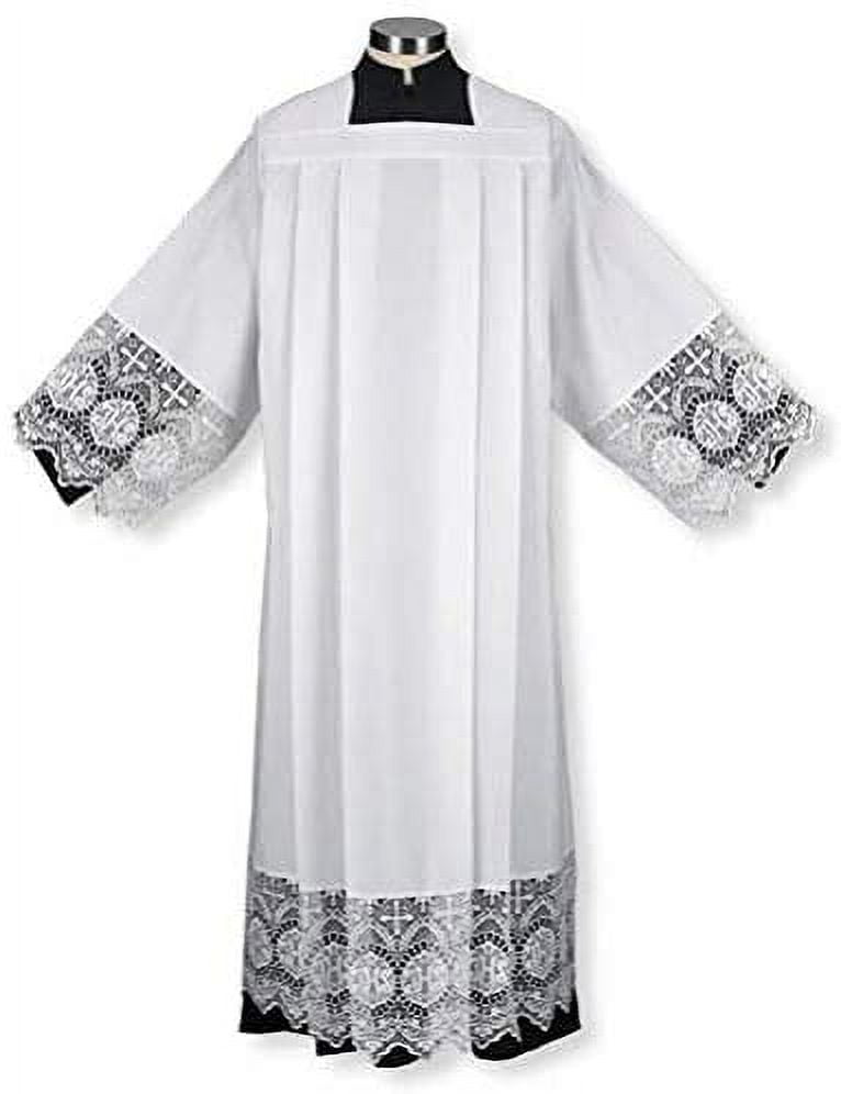 Catholic Box Pleated ALB with Lace Edging (Large) - Walmart.com