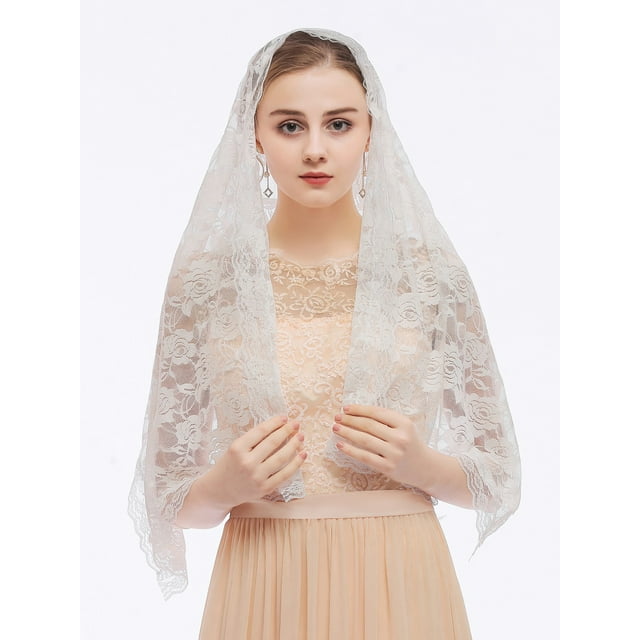 Catholic Church Veils Mantillas For Women Lace Scarf Mass Head Covering - Walmart.com