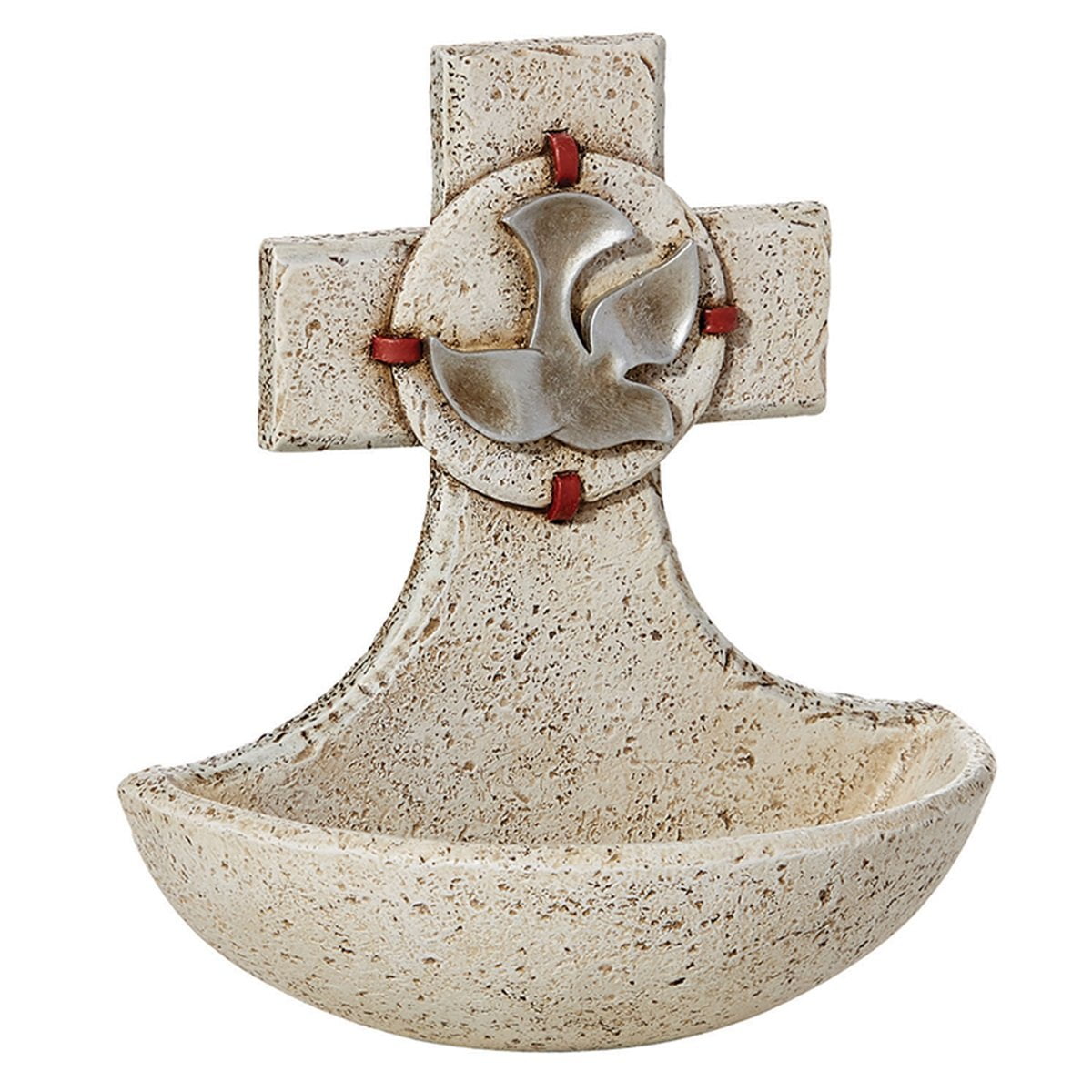 Catholic Confirmation Holy Spirit Resin Cross Holy Water Font, 5 Inch ...