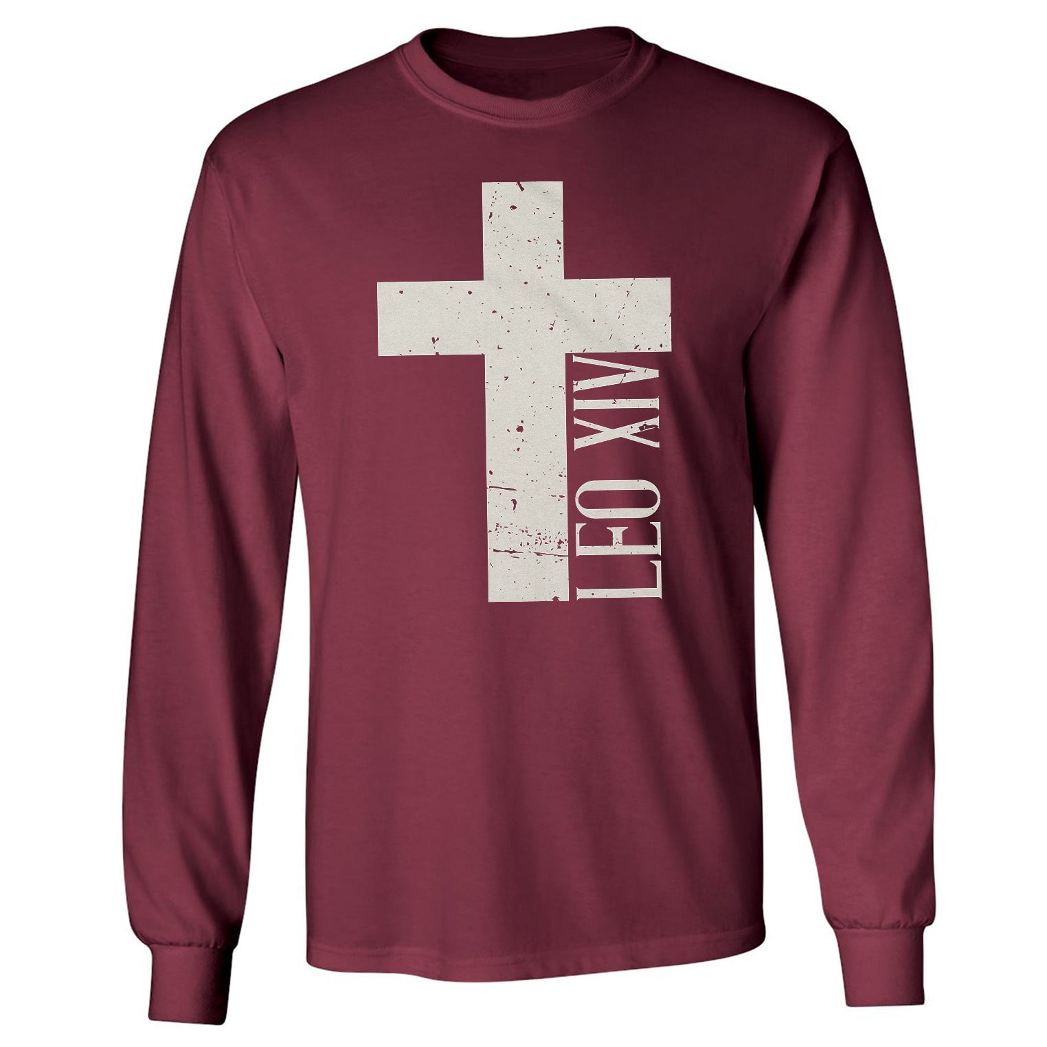 Catholic Cross – Pope Leo XIV First American Pope Long Sleeve T-Shirt ...