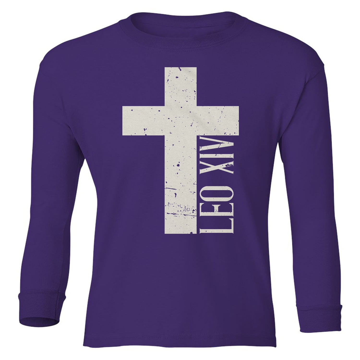 Catholic Cross – Pope Leo XIV First American Pope Youth Long Sleeve T ...