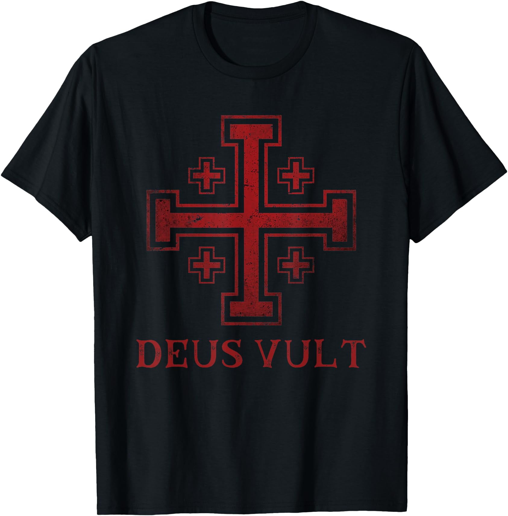 Catholic Deus Vult Softstyle Unisex T-Shirt,Black Color,Size 3XL ...