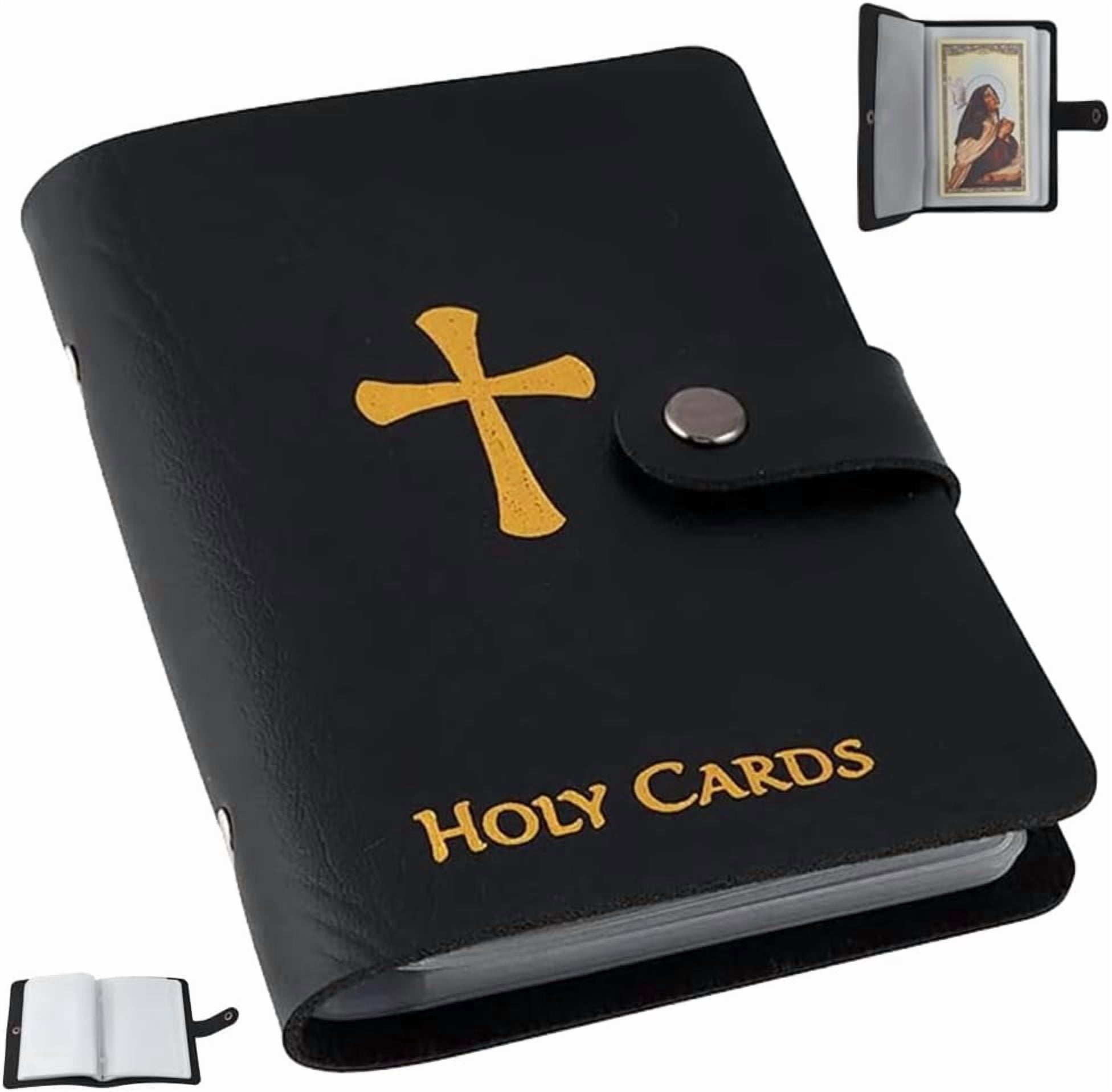 Catholic Faux Leather Holy Card Holder Compact Handheld Binder Style ...