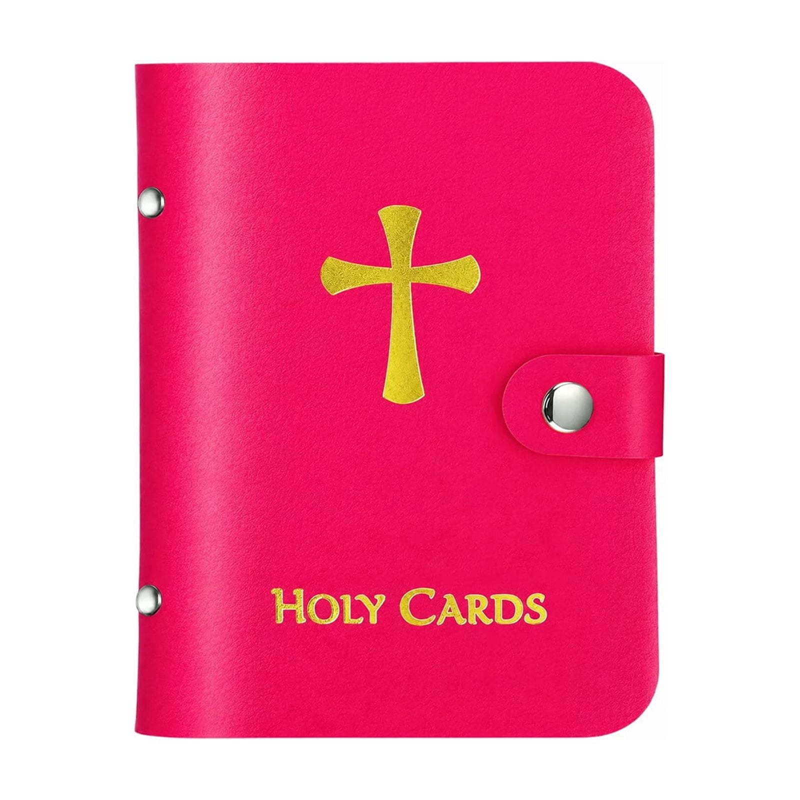 Catholic Faux Leather Holy Card Pocket Card Organizer with Snap Closure ...