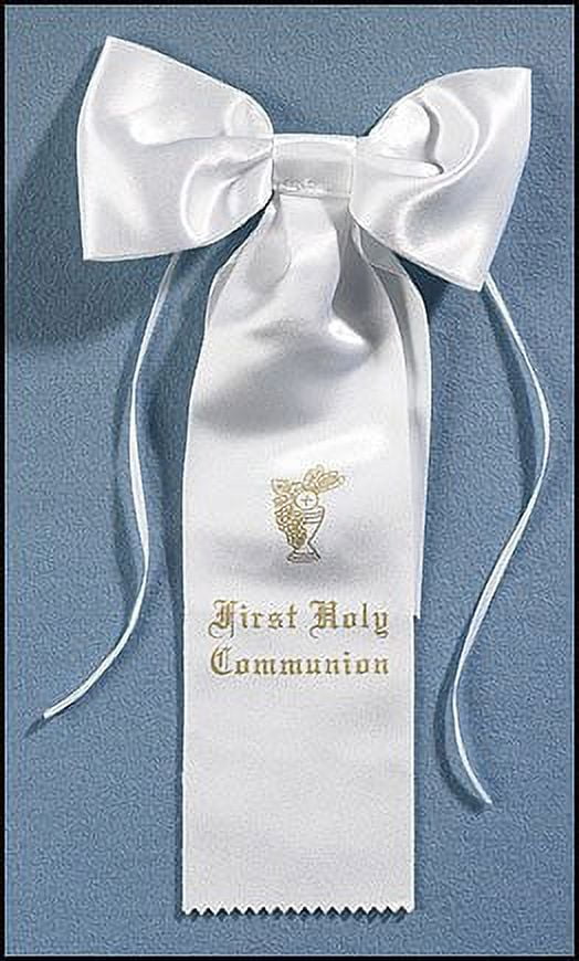 Catholic First Holy Communion 10 Inch White Satin Church Ceremony Arm ...