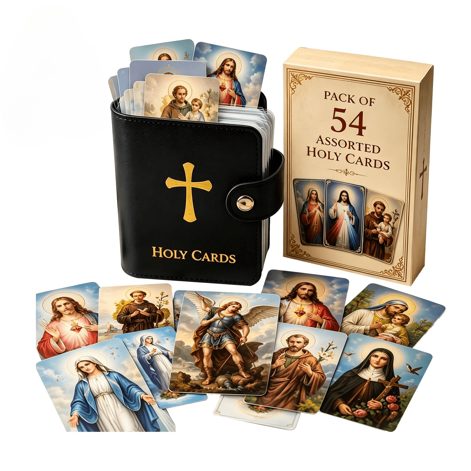 Catholic Genuine Leather Holy Card Holder – Catholic Holy Card Holder ...