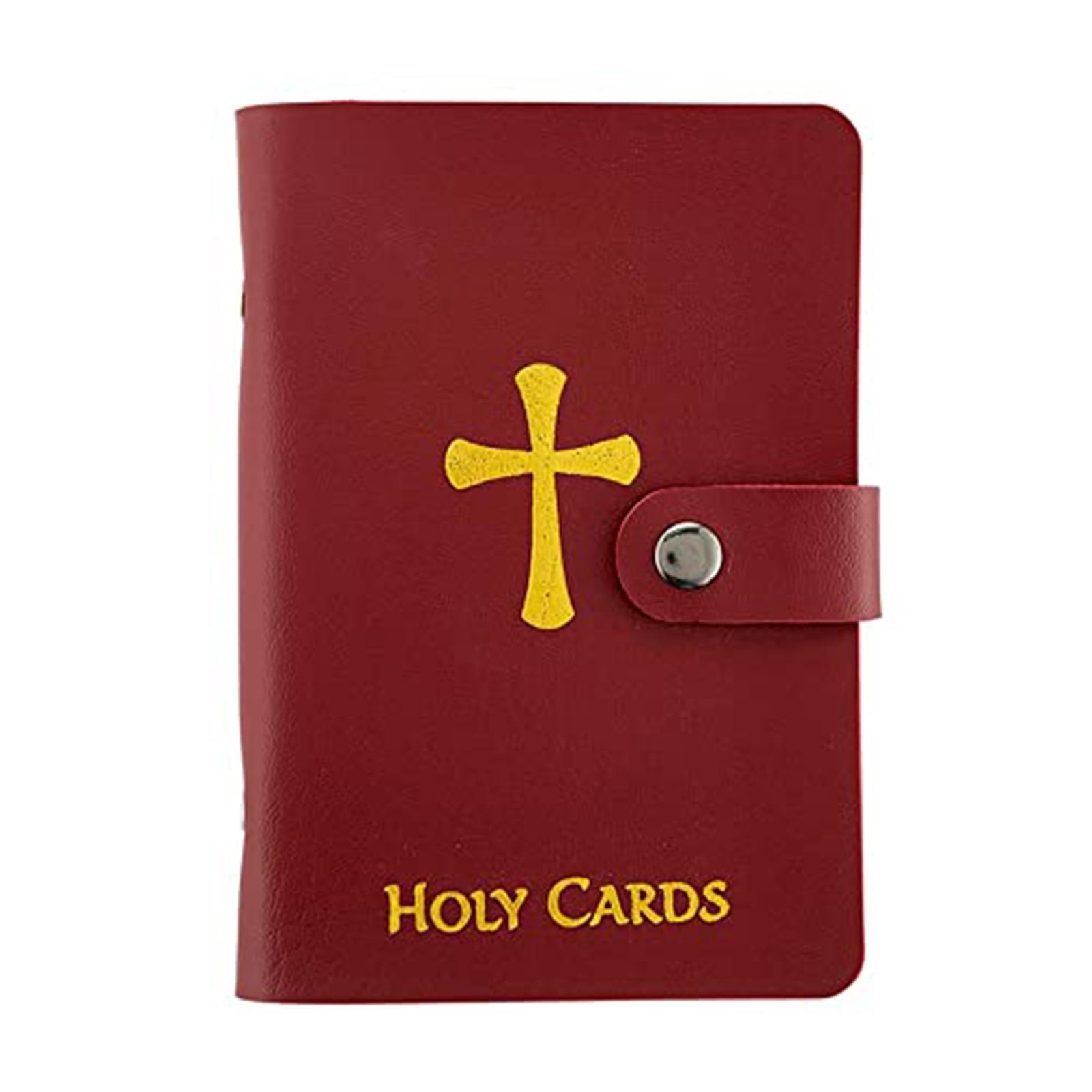 Catholic Holy Card Holder Faux Leather Prayer Card Book with Snap ...