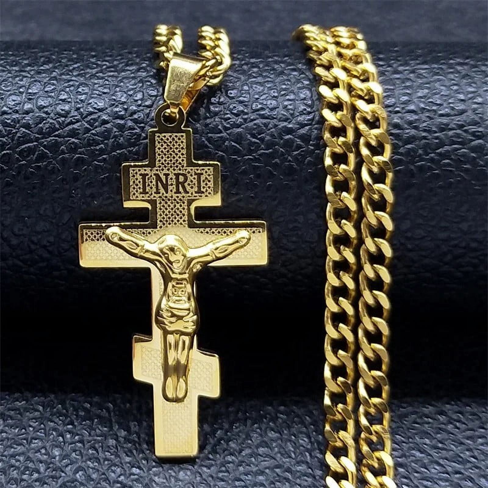 Catholic INRI Caravaca Cross Crucifix Cherub Angel Necklace Women Men ...
