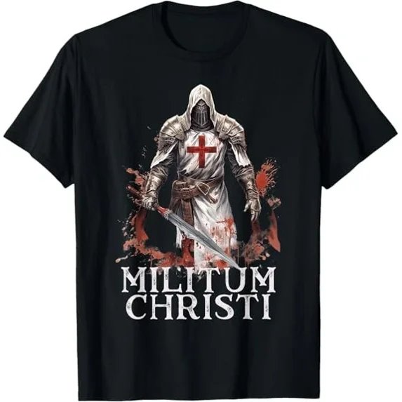 Catholic Knight Cross Retro Modern Faith Symbol Art Unisex T-Shirt, up ...