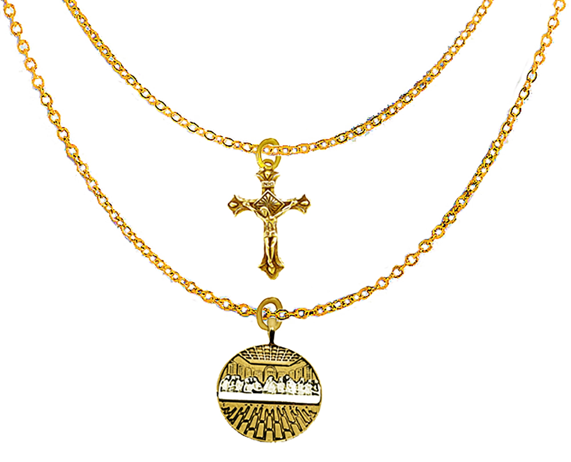 Catholic, Last Supper, Crucifix, Jewelry, 14KT Gold Finish On ...