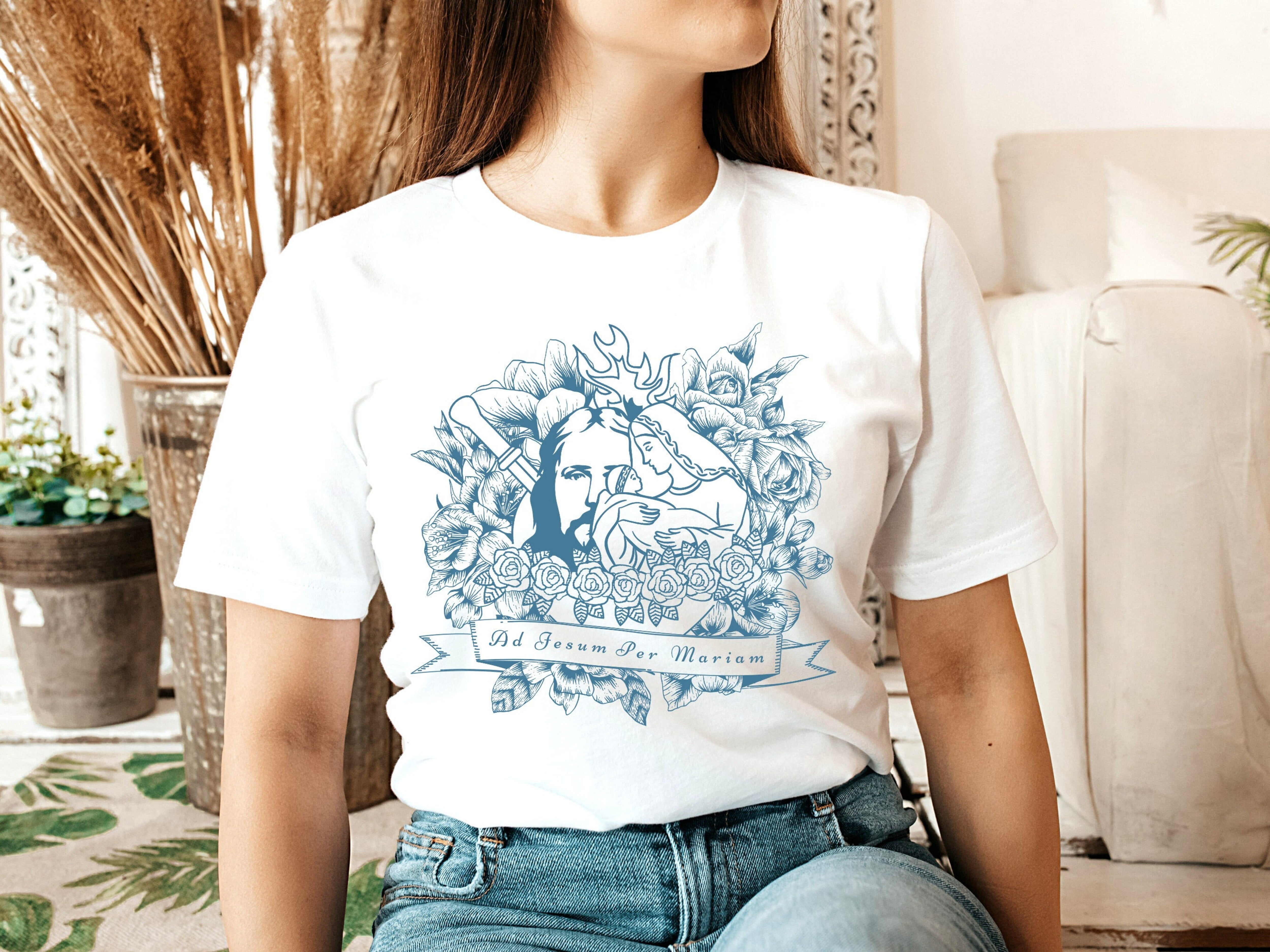 Catholic Latin Shirt: Ad Jesum Per Mariam, To Jesus through Mary ...