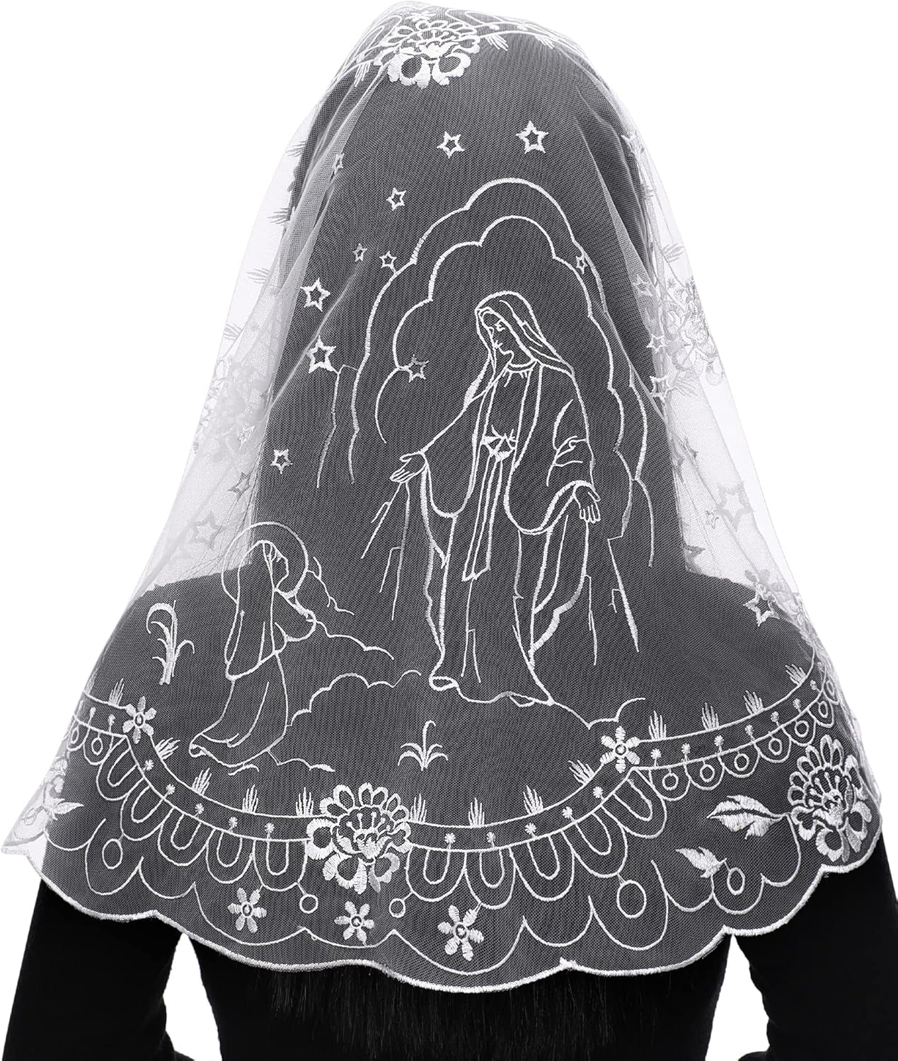 Catholic Mantilla Chapel Veil - Spanish Church Mass Veil D Shape Our ...