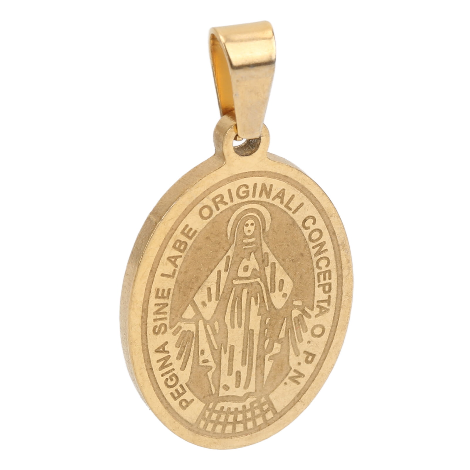 Catholic Medal Carving Golden Metal Material Durable Detail Design ...