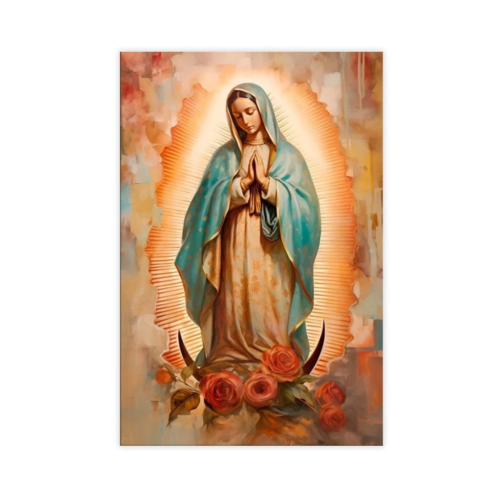 Catholic Mother Mary Canvas Print Blessed Virgin Mary Art Religious ...