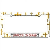 Catholic On Board, Religious License Plate Tag Frame, Multiple Colors ...