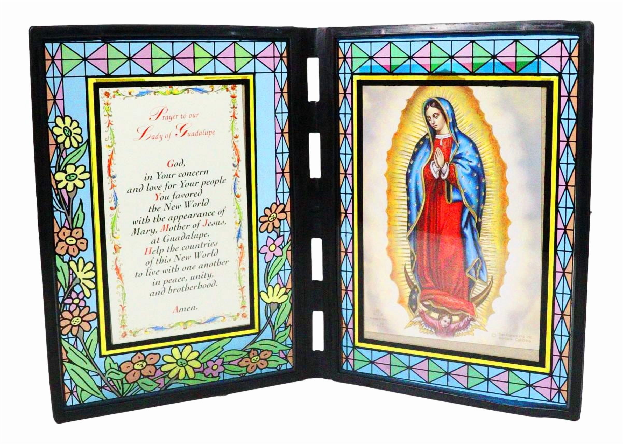 Catholic Our Lady Of Guadalupe Mary Stained Glass Art Plaque With ...