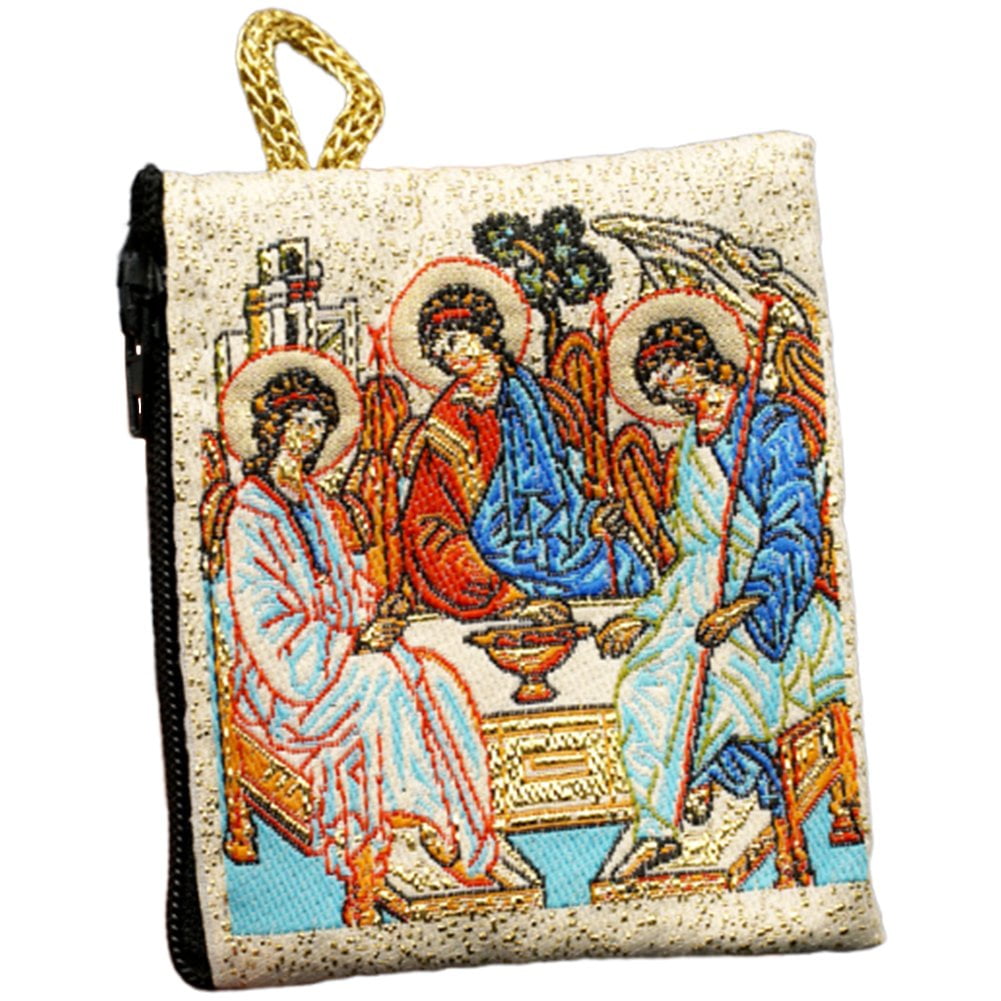 Catholic Rosary Coin Pouch - Religious Embroidered Prayer Bead Bag ...