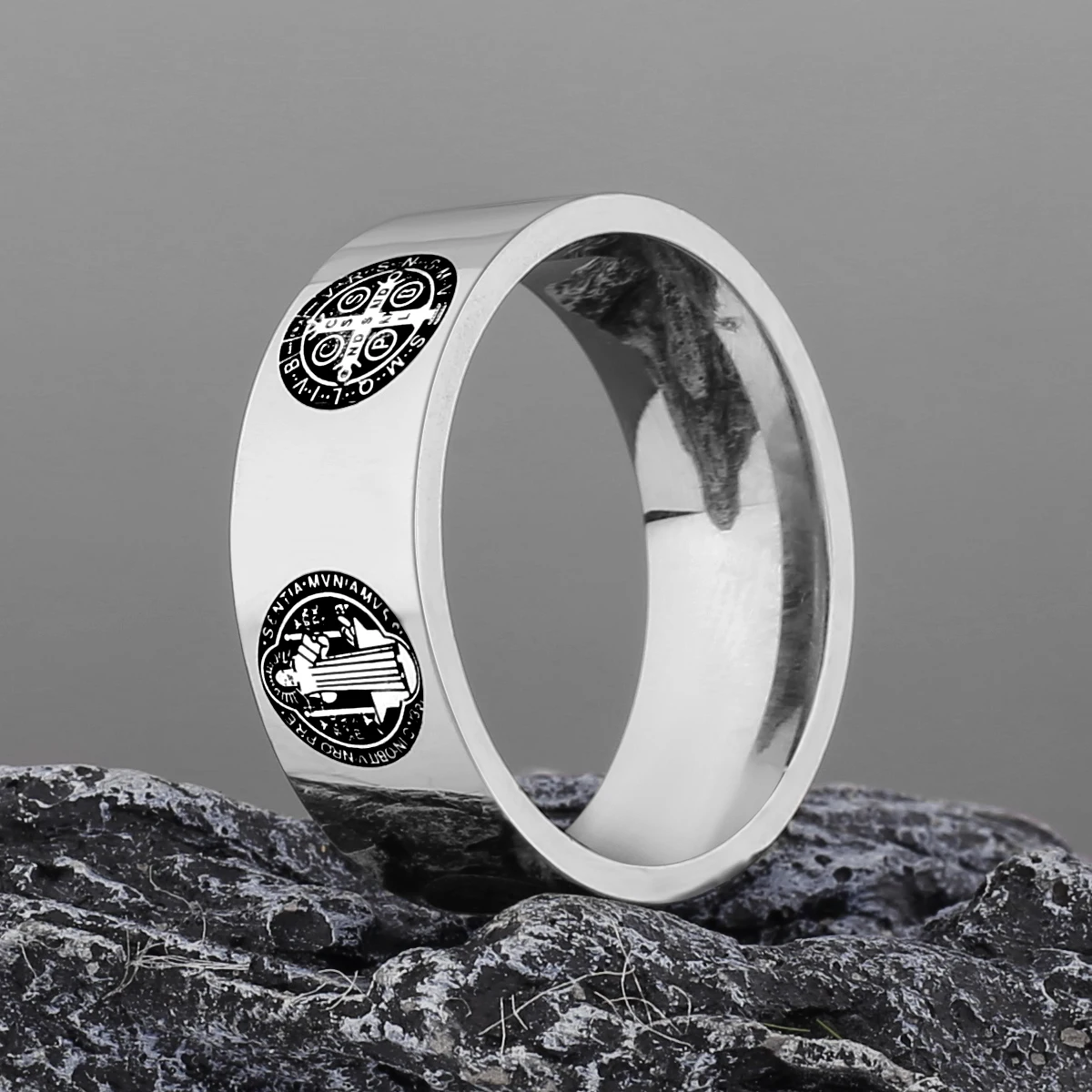 Catholic Saint Benedict Rings For Men 14K Yellow Gold San Benito ...