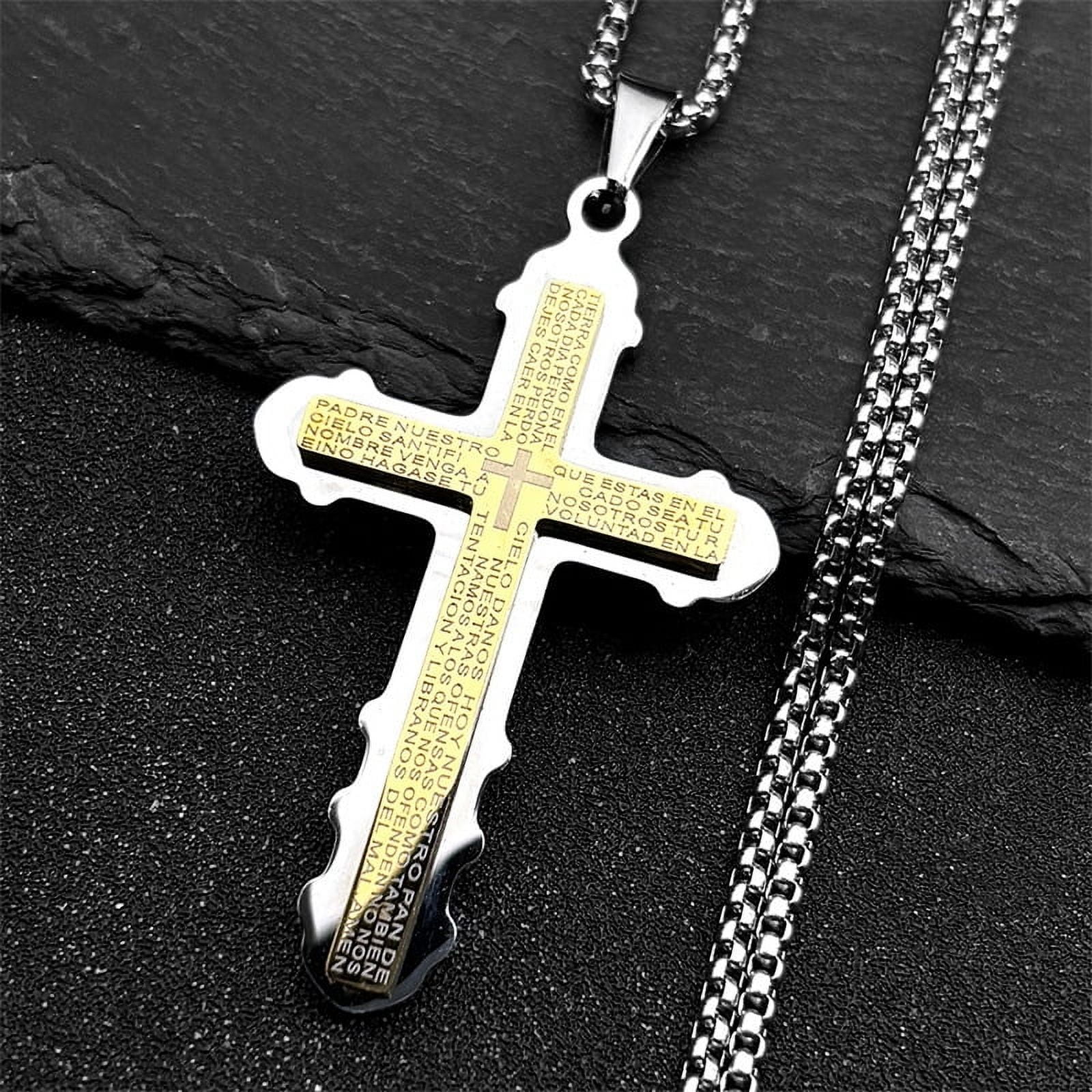 Catholic Scriptures Cross Bible Pendant Necklace for Women Men 14K ...