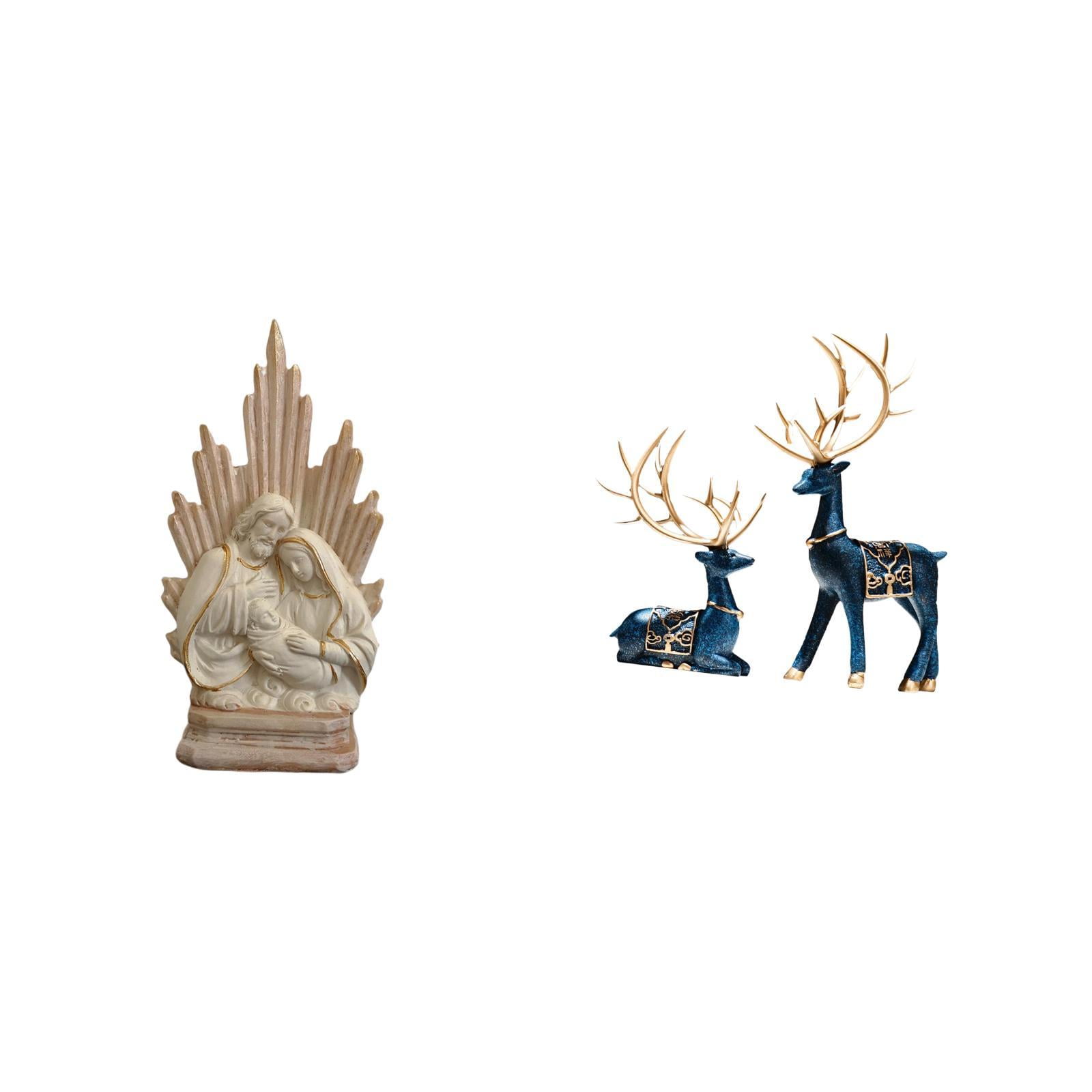 Catholic Statue Elk Deer Figurine Resin Material Classic Home Office ...