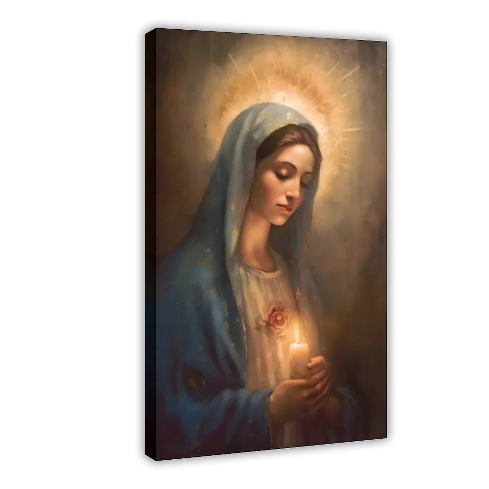 Catholic Virgin Mary Canvas Print Blessed Virgin Mary Religious Print ...