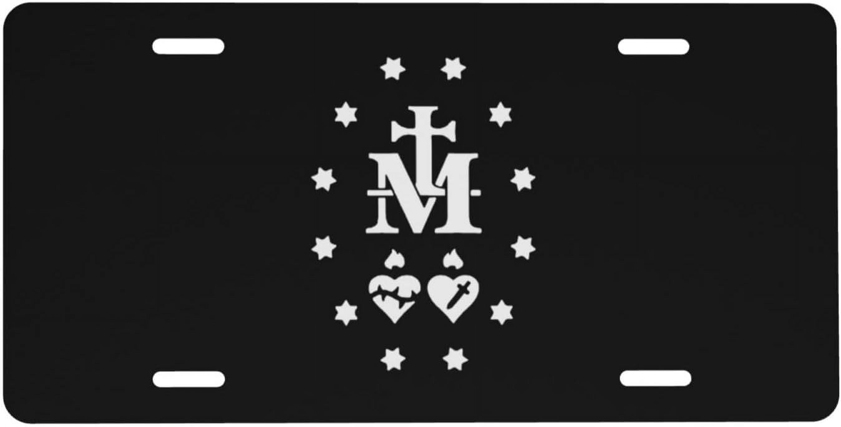 Catholic Virgin Mary Sacred Heart Car Front License Plate Decoration ...