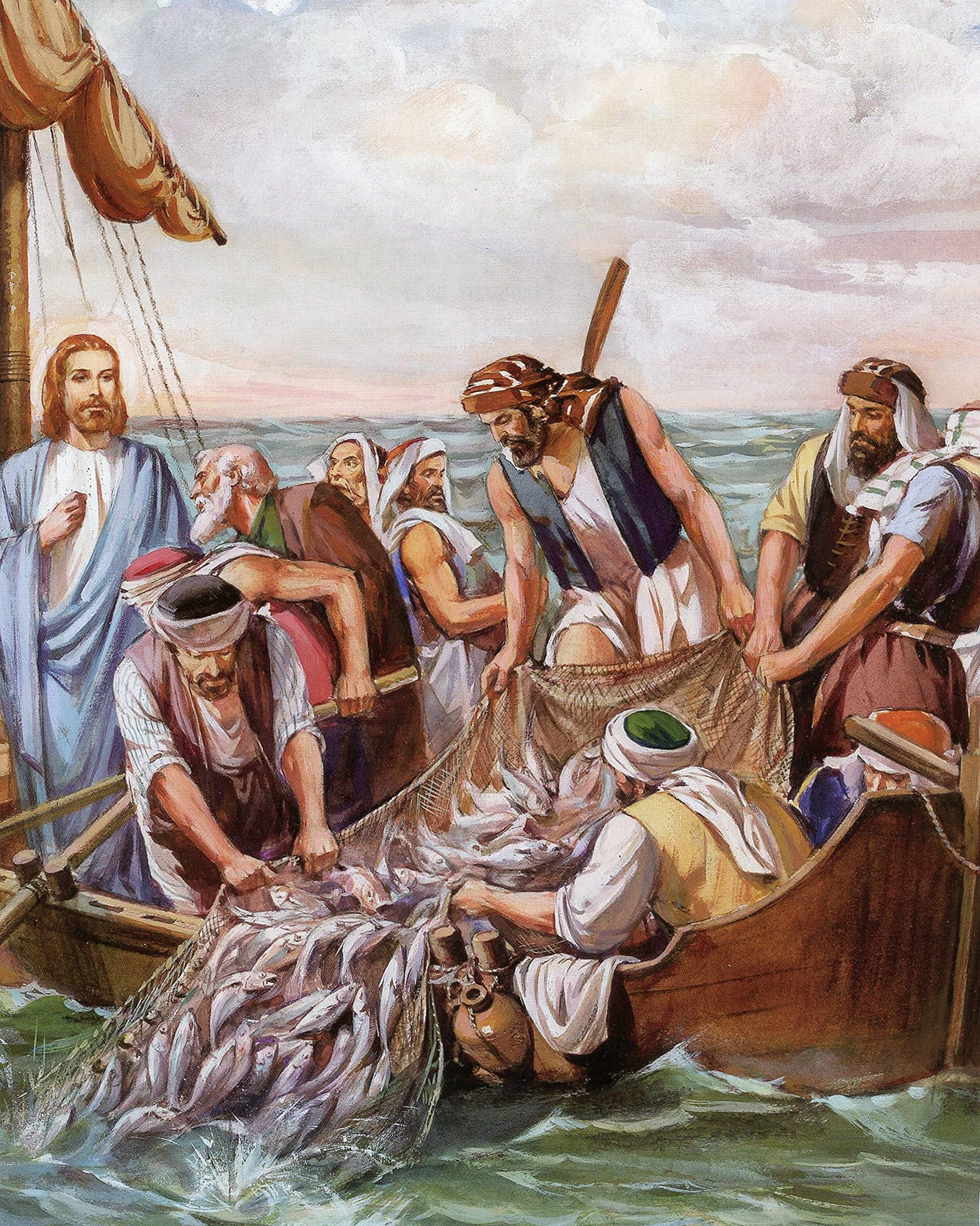 Catholic print picture - APOSTLES FISHING P - 8" x 10" ready to be ...