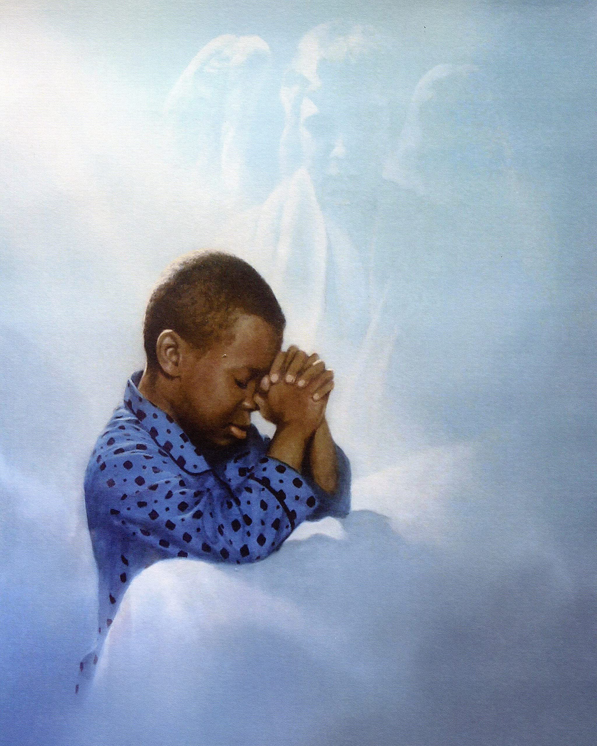 Catholic print picture - BOY PRAYING - 8" x 10" ready to be framed ...
