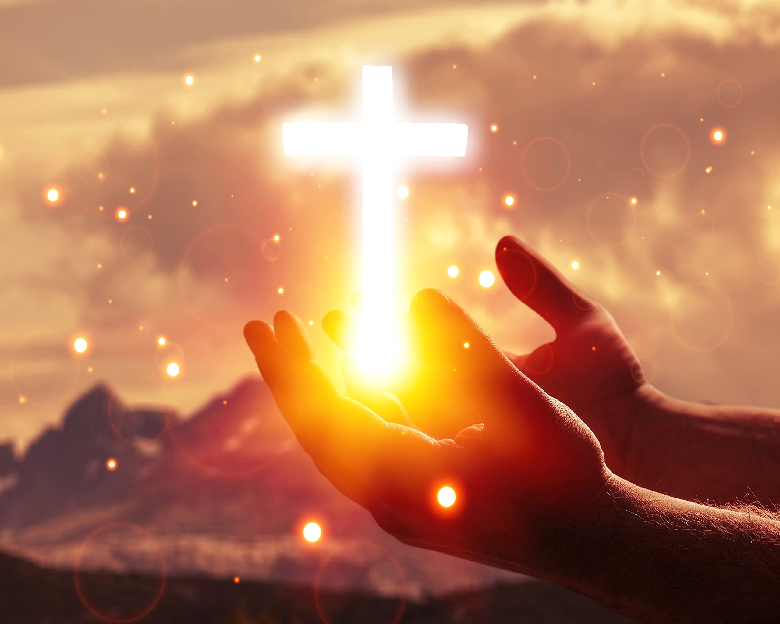 Catholic print picture - CROSS IN HANDS SH - 8" x 10" ready to be ...