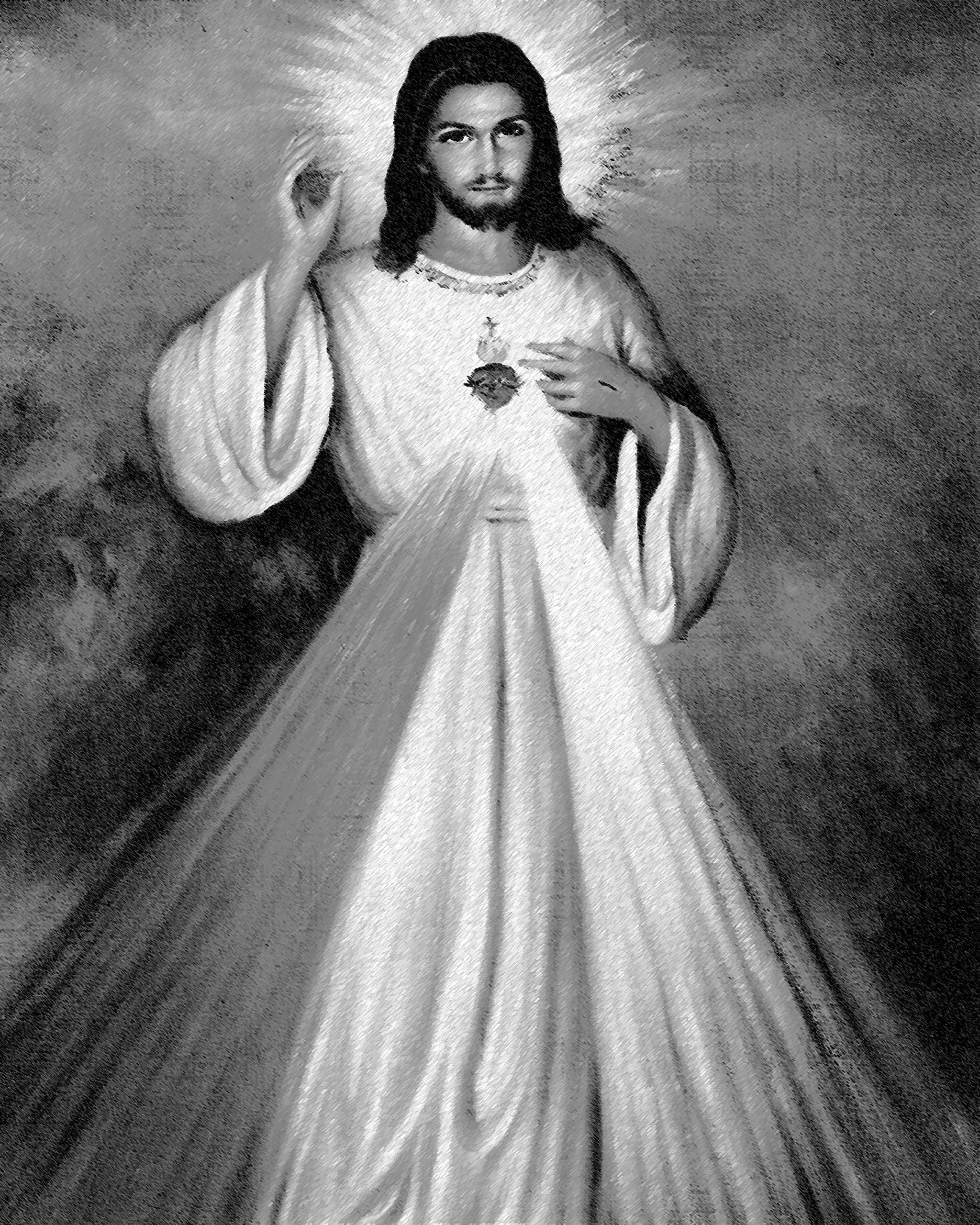 Catholic print picture - Divine Mercy 2 B - 8" x 10" ready to be framed ...