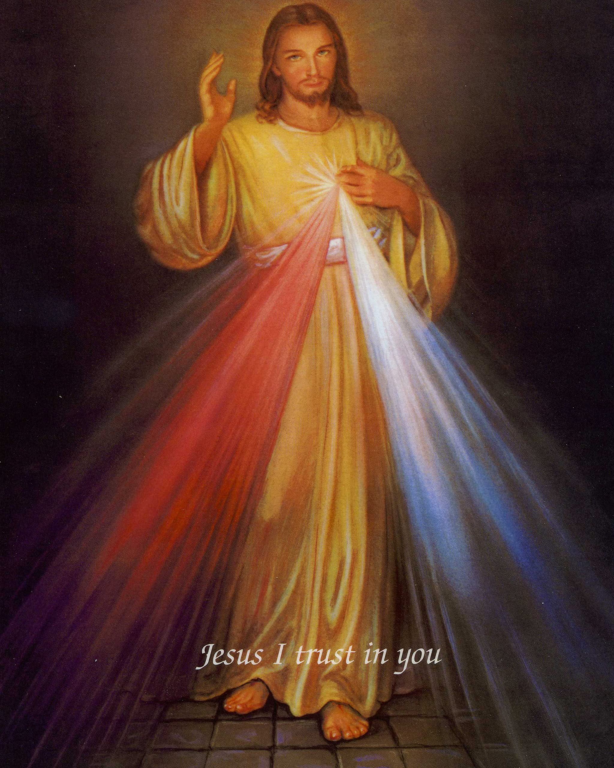 Catholic print picture - Divine Mercy - 8" x 10" ready to be framed ...