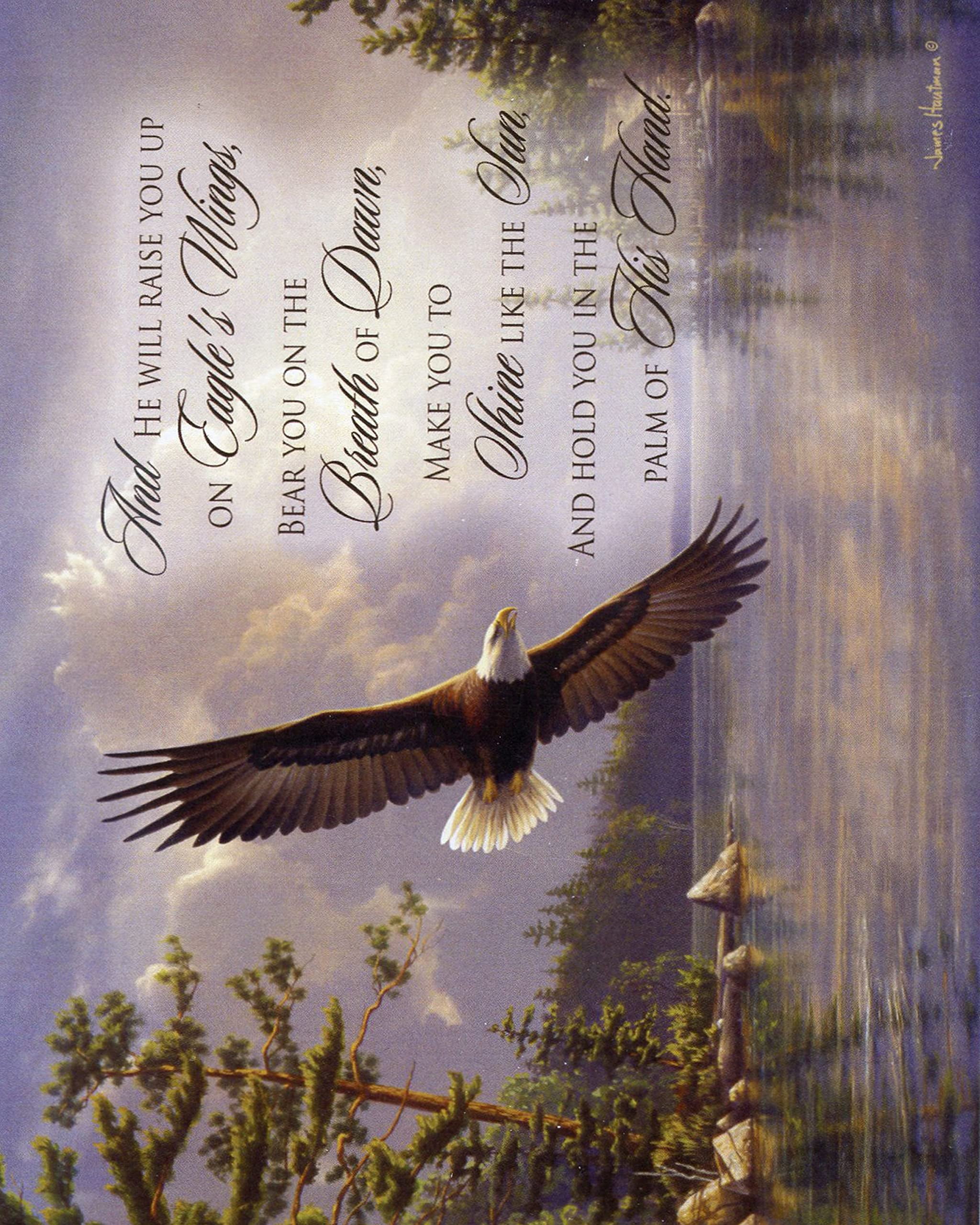 Catholic print picture - EAGLES WINGS - 8" x 10" ready to be framed ...